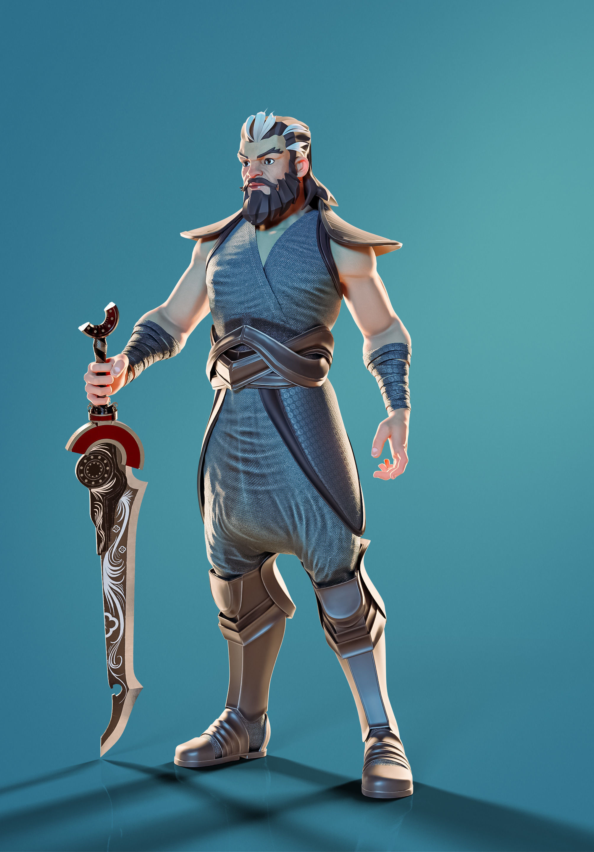 3D model 3D Stylized Male Character Warrior - Armored - Rigged VR / AR ...