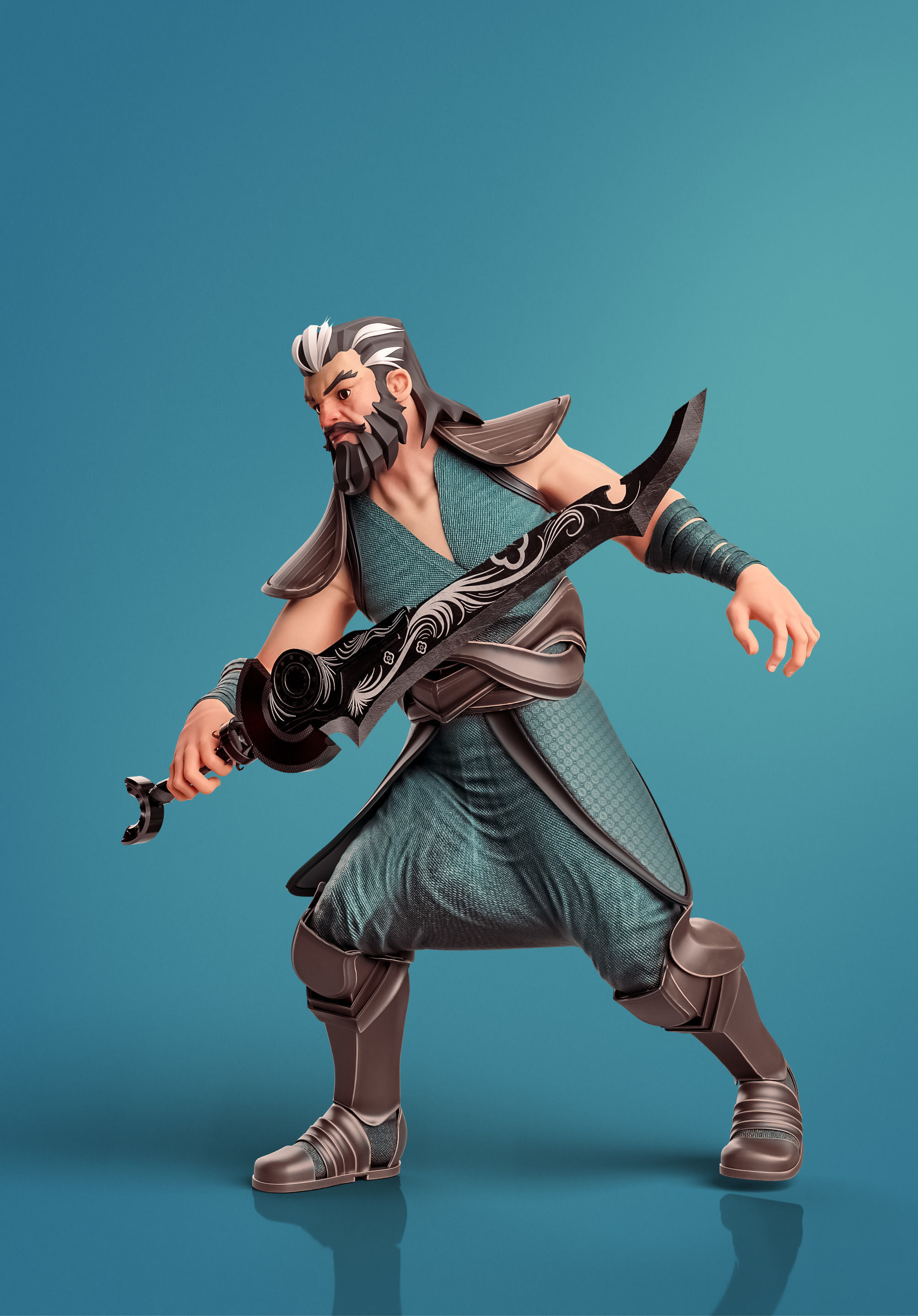 3D model 3D Stylized Male Character Warrior - Armored - Rigged VR / AR ...
