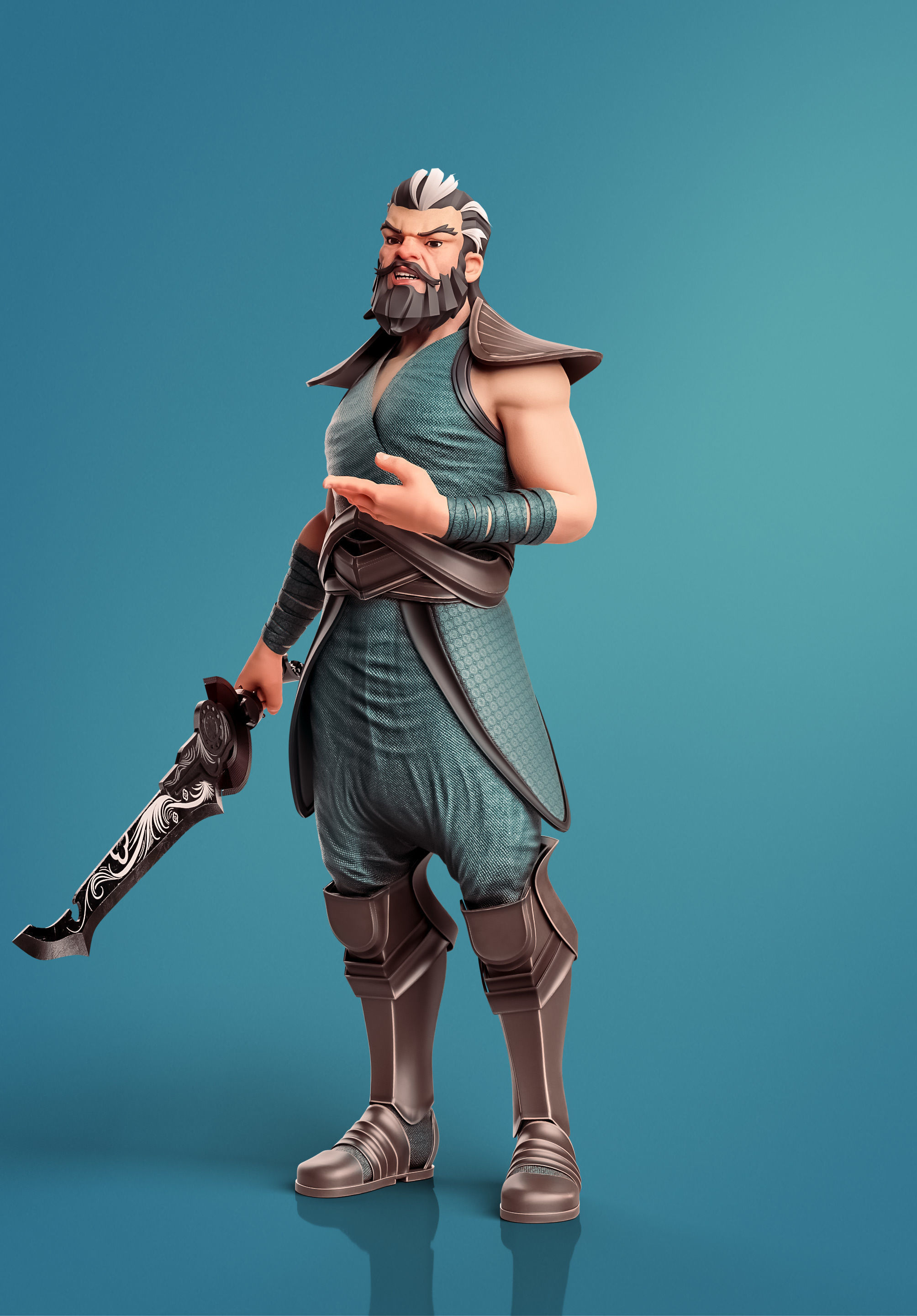 3D model 3D Stylized Male Character Warrior - Armored - Rigged VR / AR ...