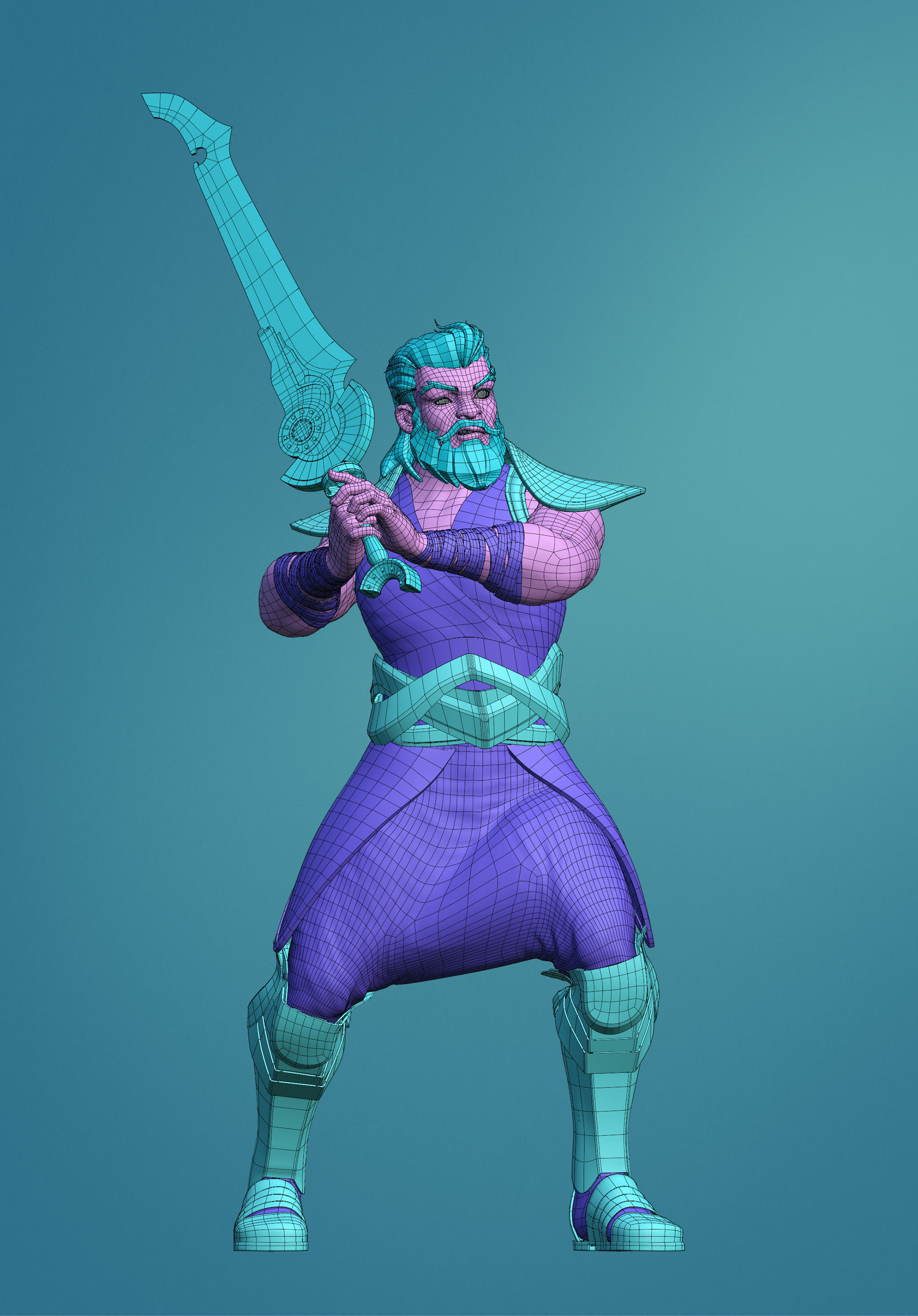 3D model 3D Stylized Male Character Warrior - Armored - Rigged VR / AR ...