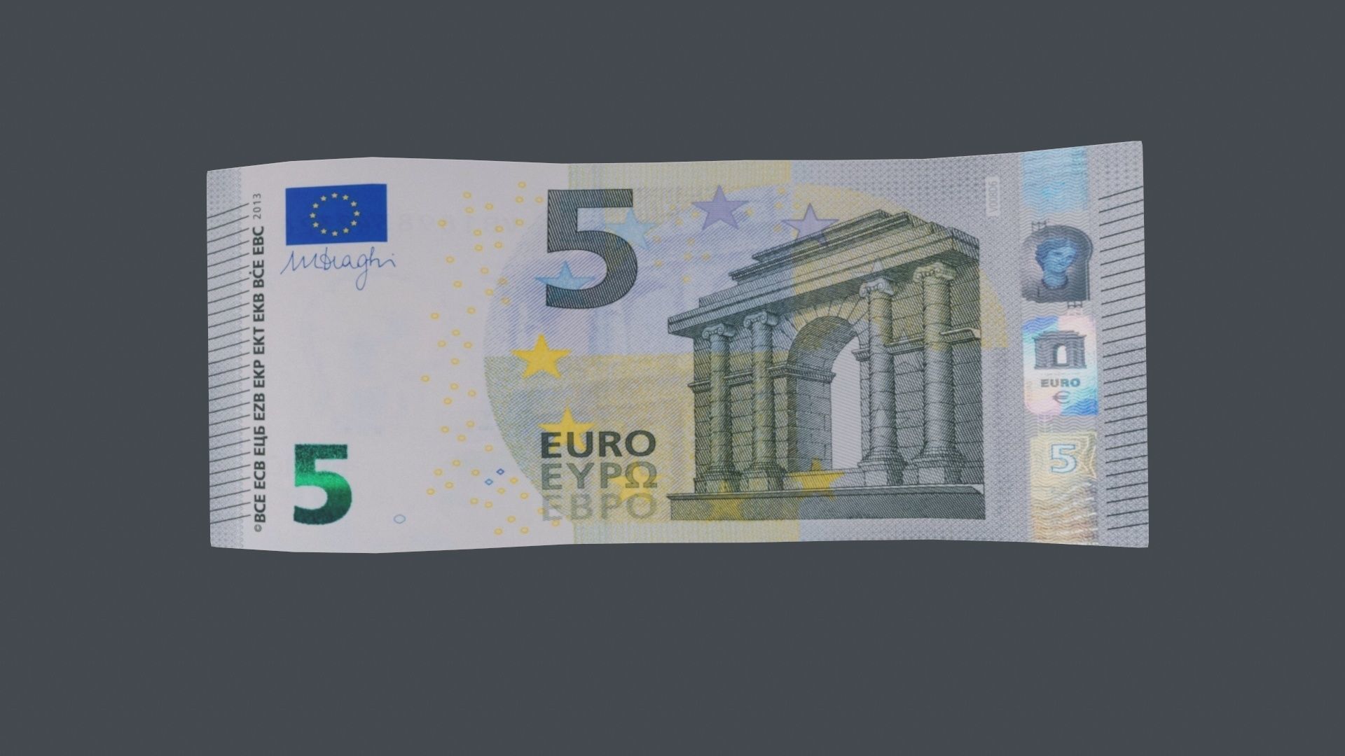 3D model 5 Euro Bill 3D Model VR / AR / low-poly | CGTrader