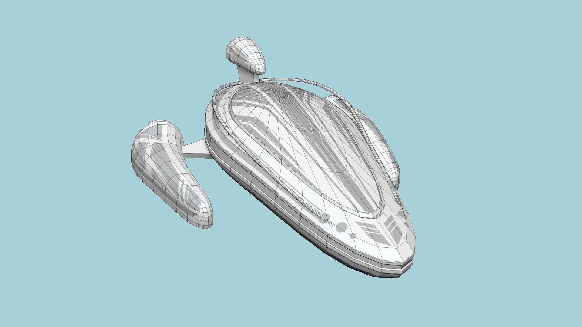 3D model Alien Spaceship UFO H02 Aluminum - Sci Fi Spacecraft Design VR ...