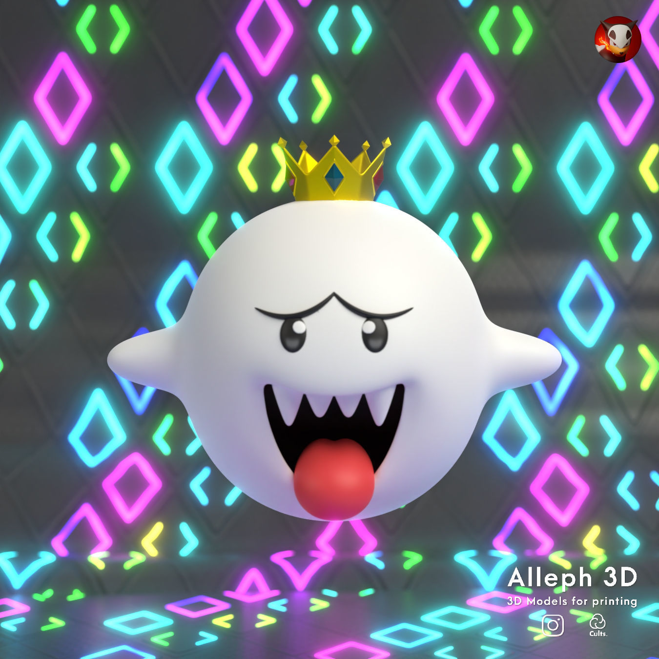 free mario king boo free 3D model 3D printable | CGTrader