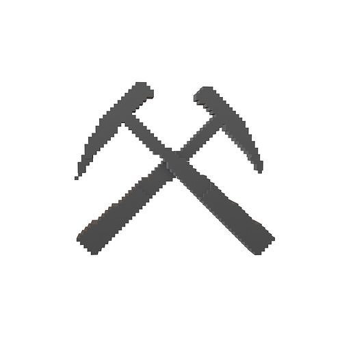 3D model Voxel Mining Symbol v1 001 VR / AR / low-poly | CGTrader