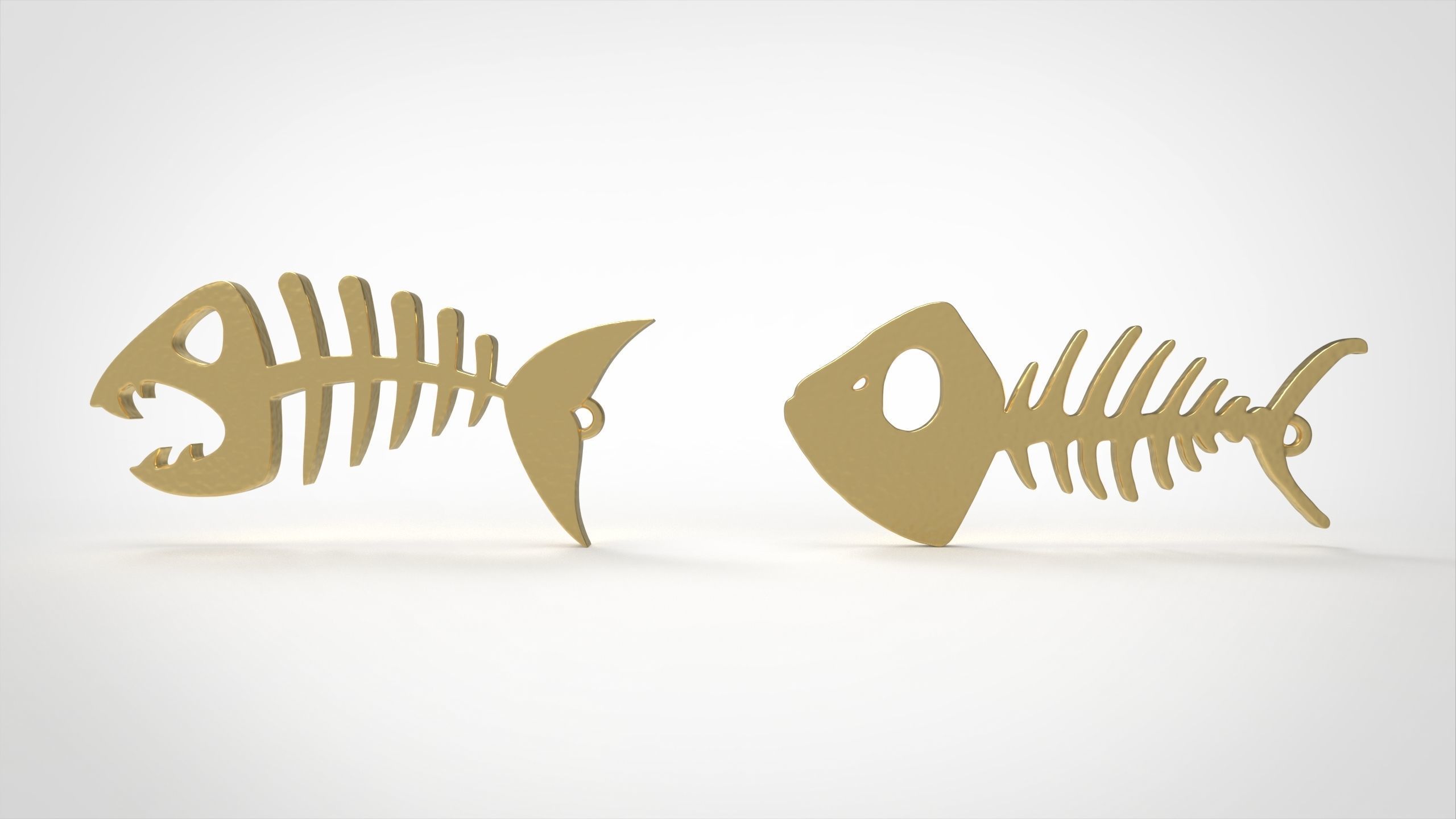 fish bone pendant 3d model 3D model 3D printable | CGTrader