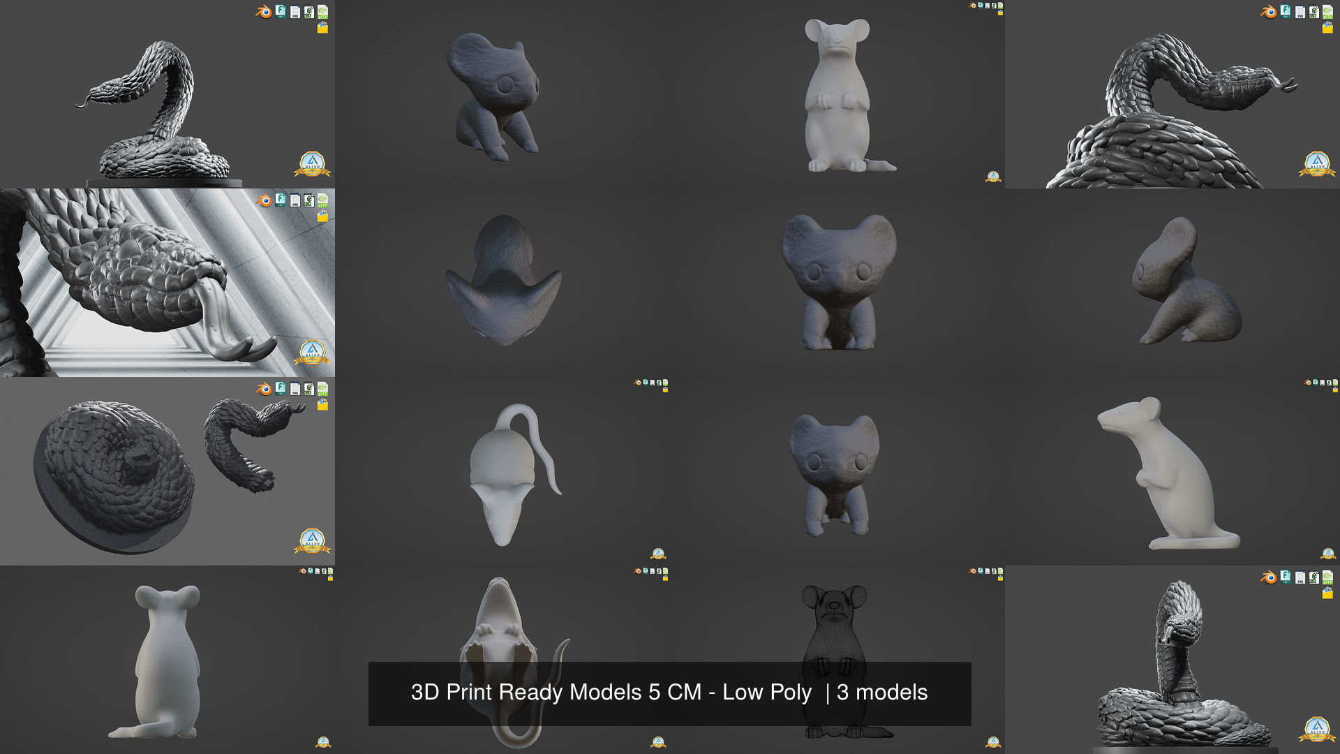 3D Print Ready Models 5 CM - Low Poly 3D Model Collection | CGTrader