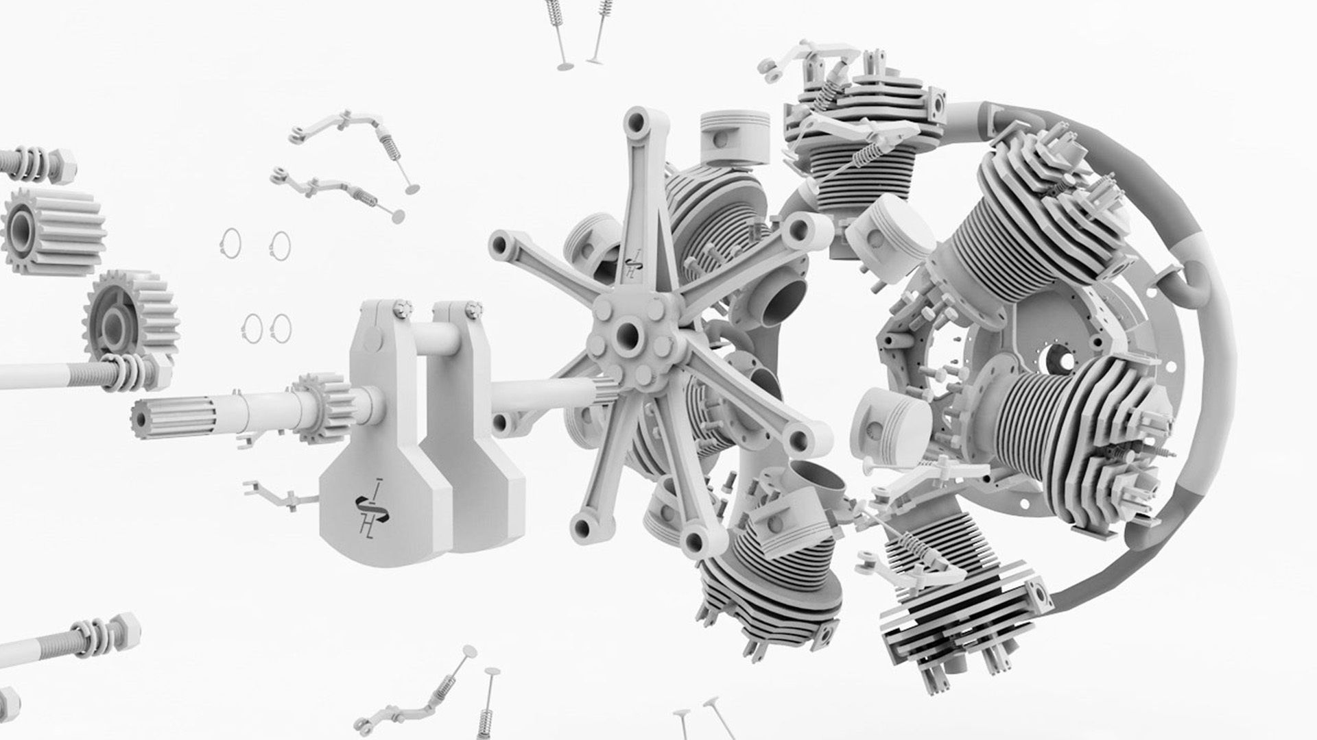 radial engine 3D model | CGTrader