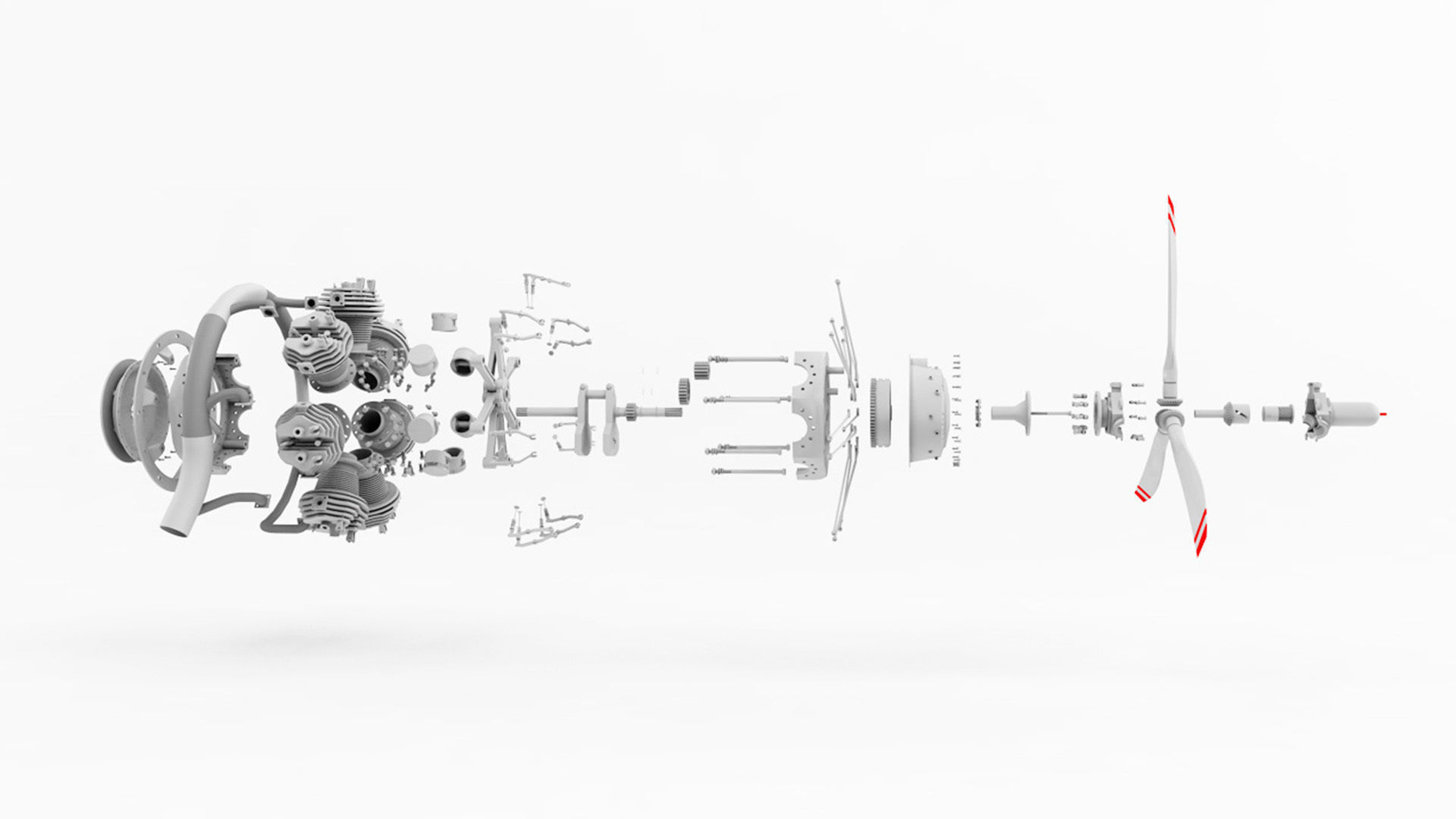 radial engine 3D model | CGTrader