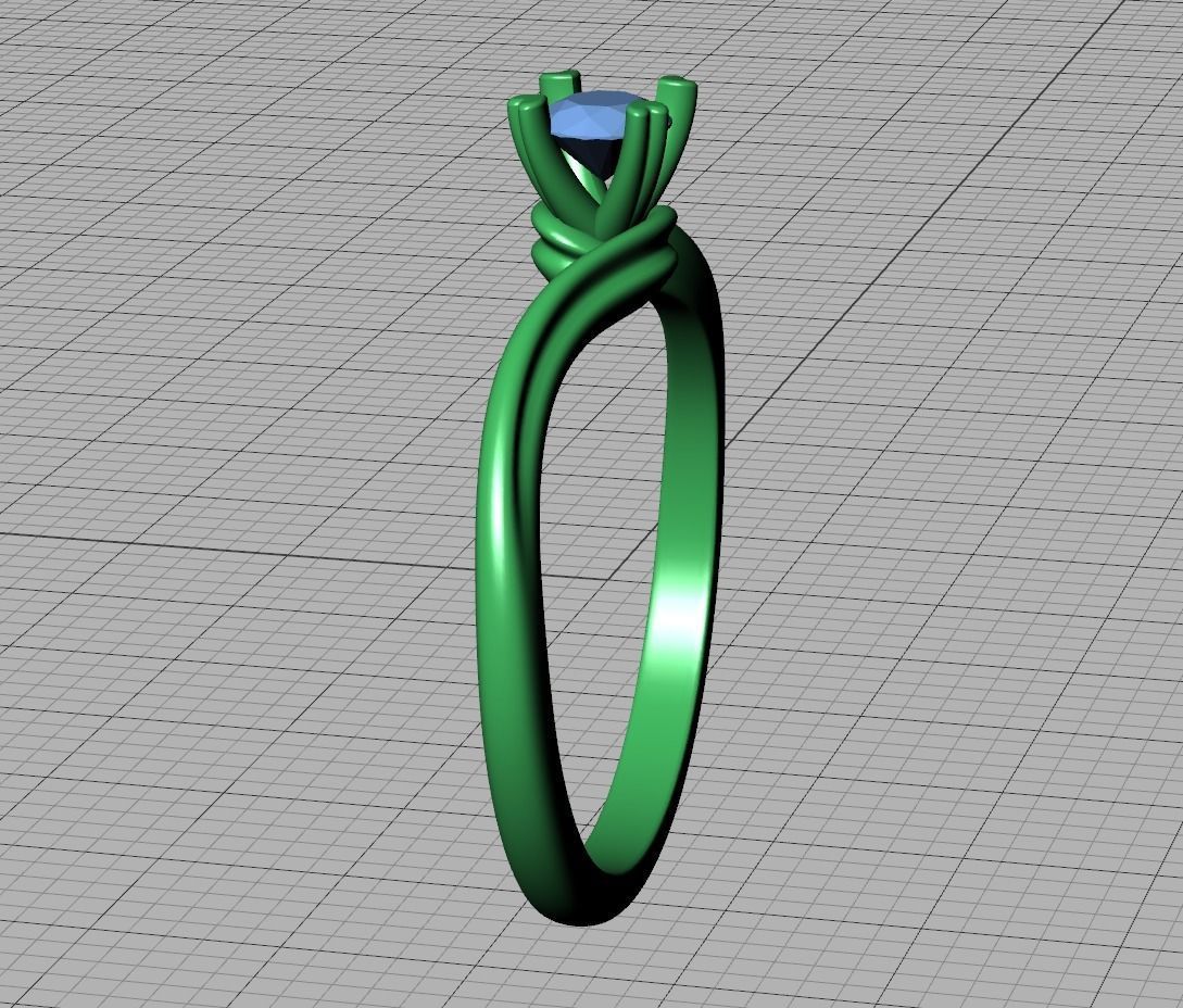 Ella Solitaire Promise Ring 4mm stone 3dprit model bypass shank 3D ...