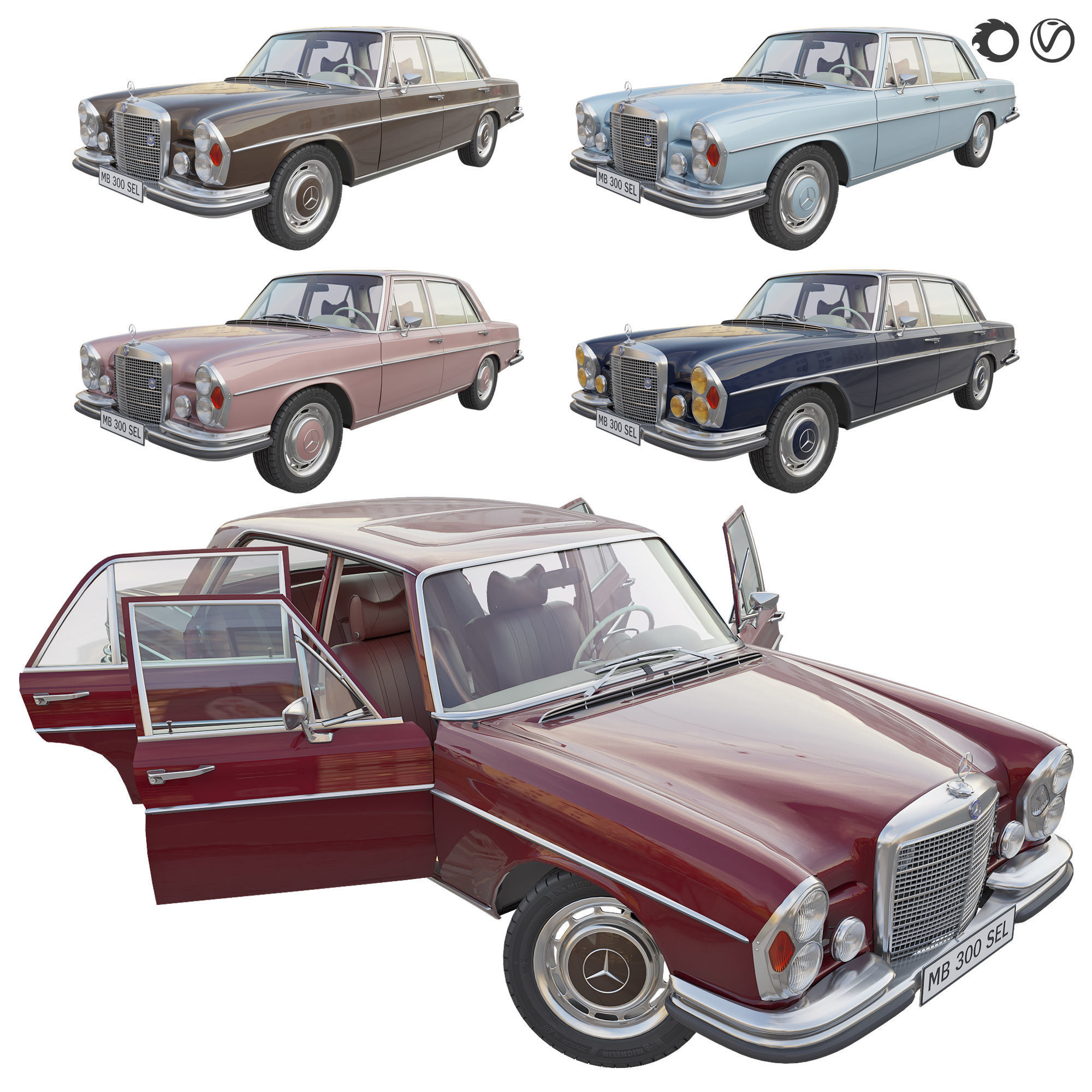 Mercedes benz 300 sel 3D model | CGTrader
