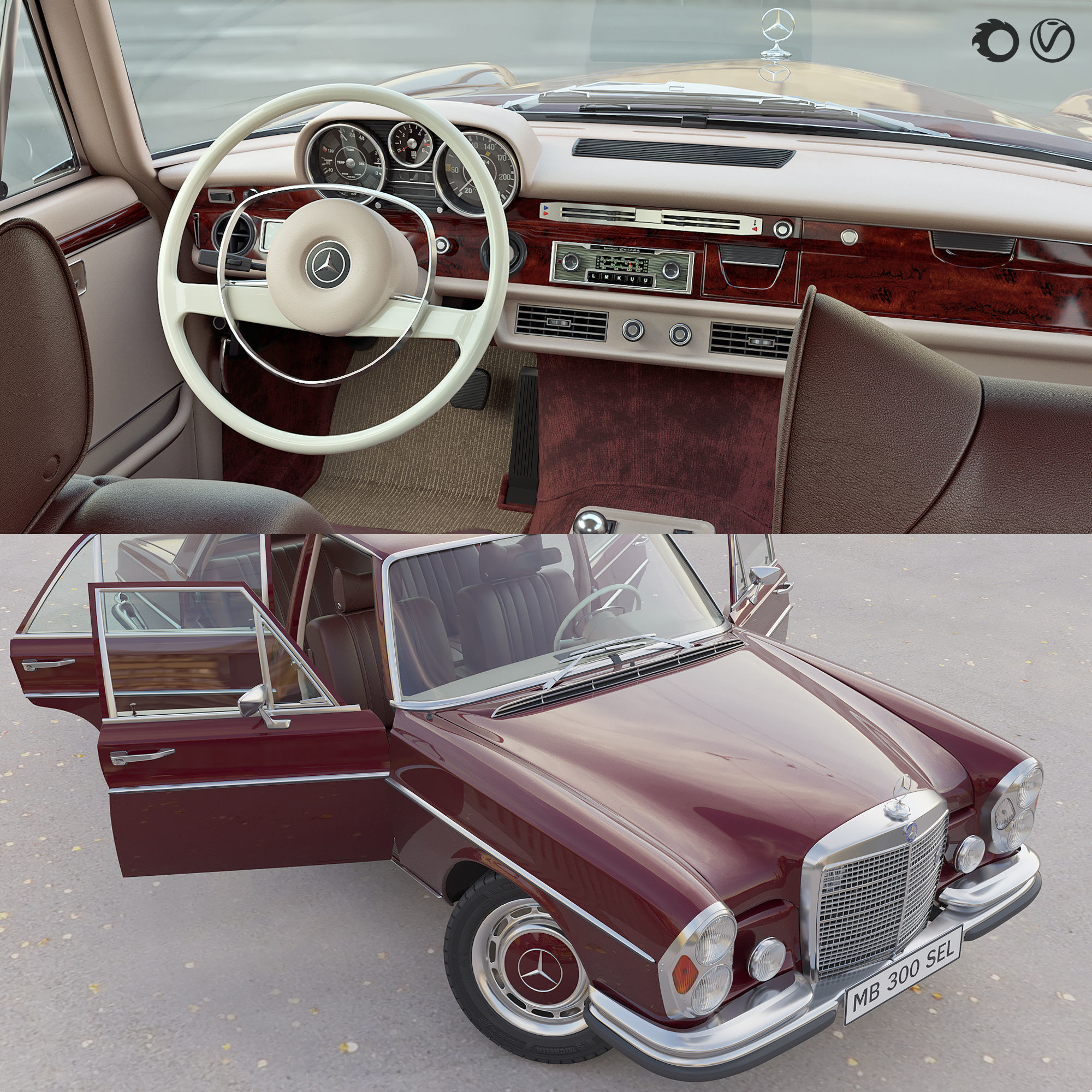 Mercedes benz 300 sel 3D model | CGTrader