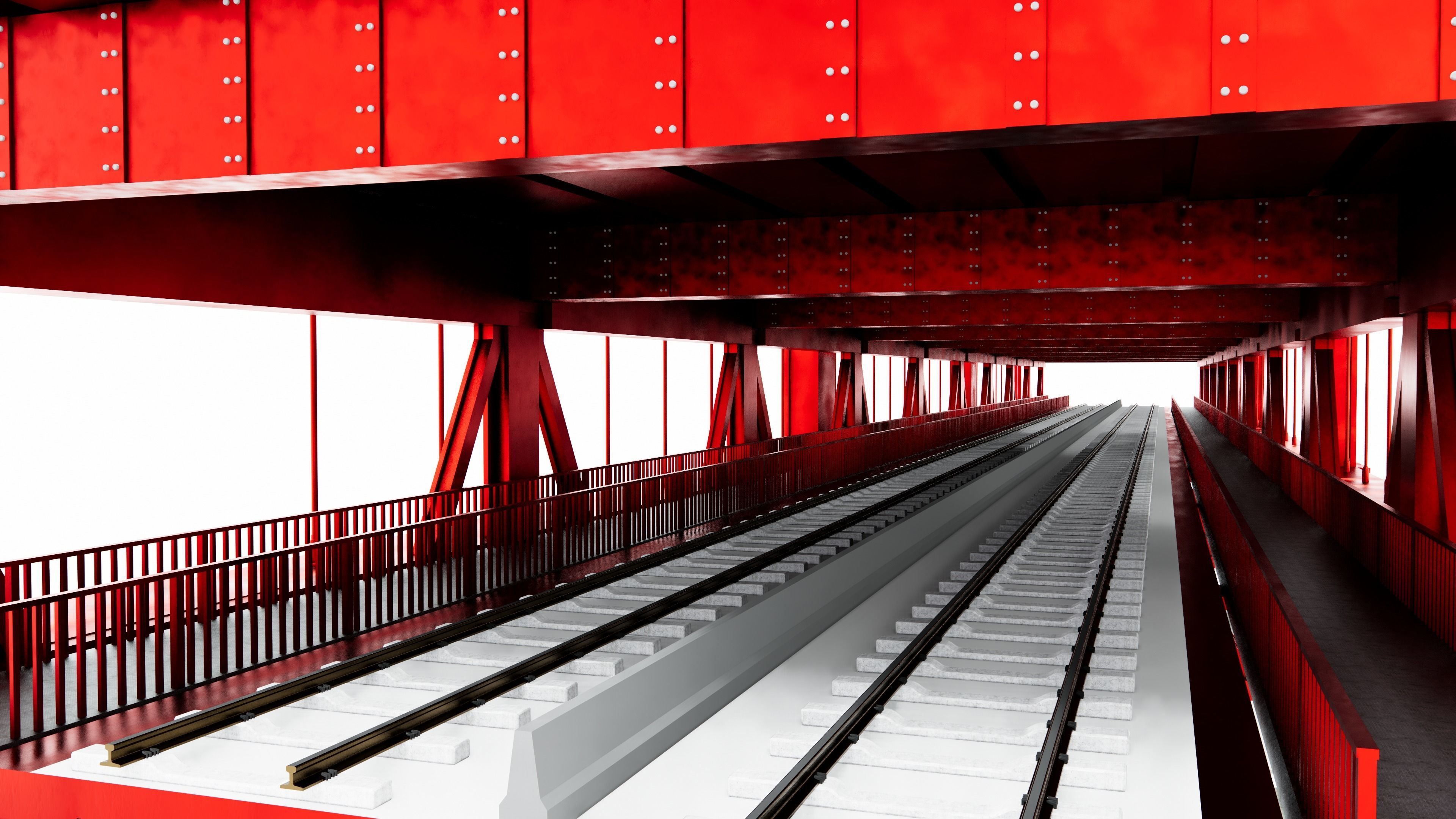 Red Bridge 3D model | CGTrader