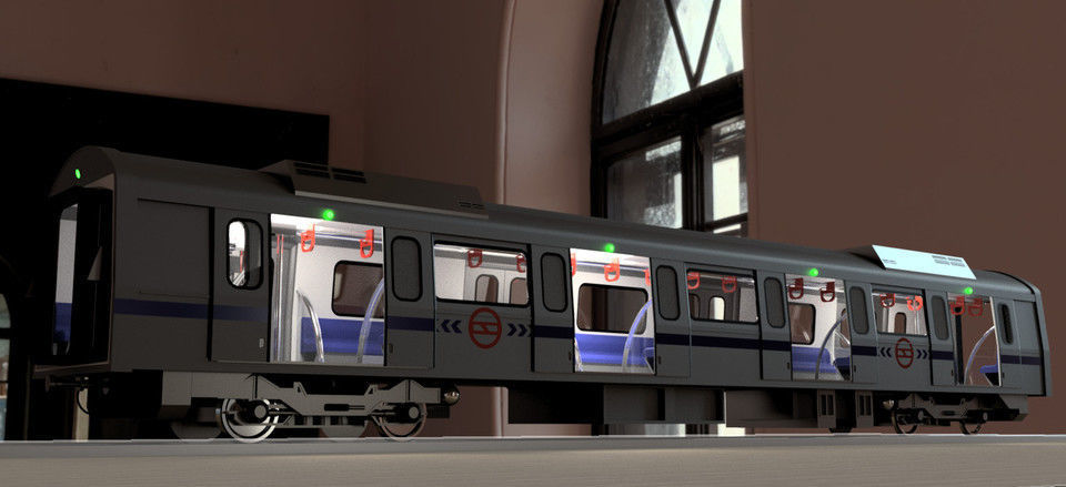 3D model DMRC BOMBARDIER Metro Coach VR / AR / low-poly | CGTrader
