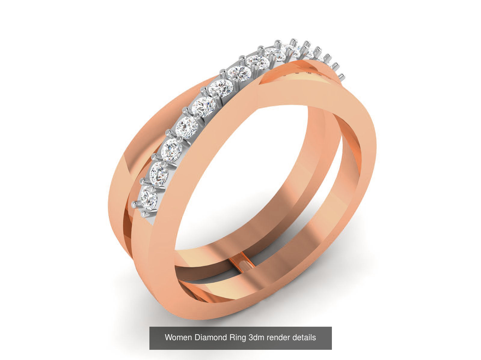 13 Cross Wire Mesh High Jewelry Diamond Ring 3dm renders details 3D ...