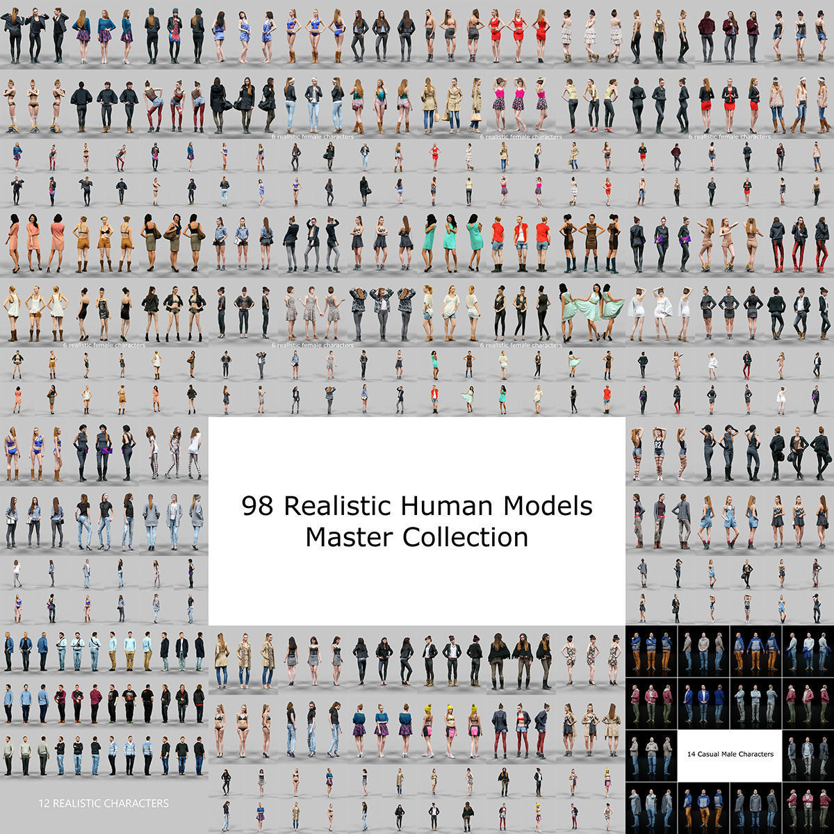 3D model 98 Realistic human models VR / AR / low-poly | CGTrader