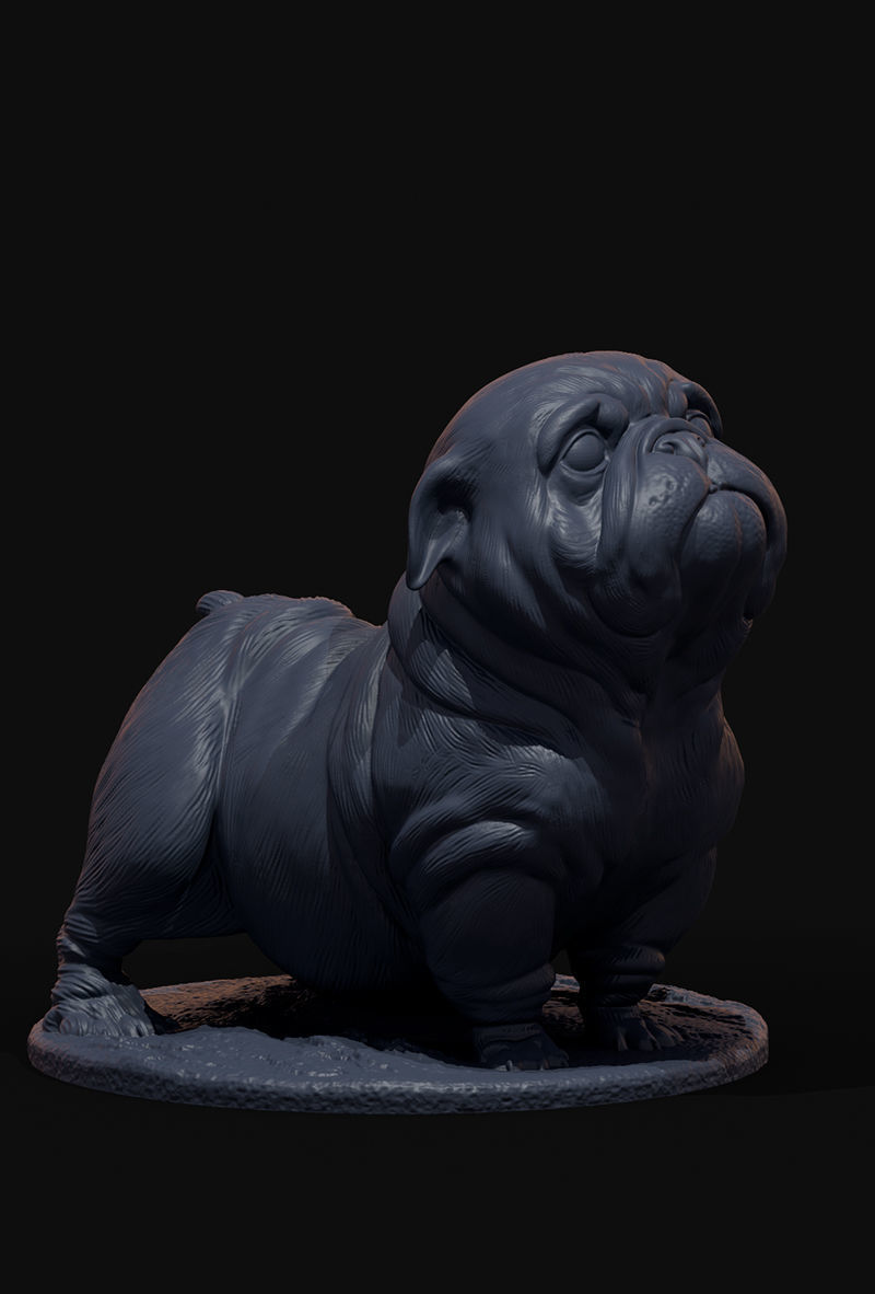 English Bulldog 3D model 3D printable | CGTrader