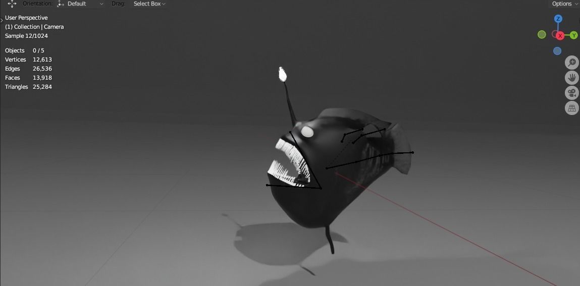 angler fish 3d free VR / AR / low-poly 3D model animated rigged | CGTrader