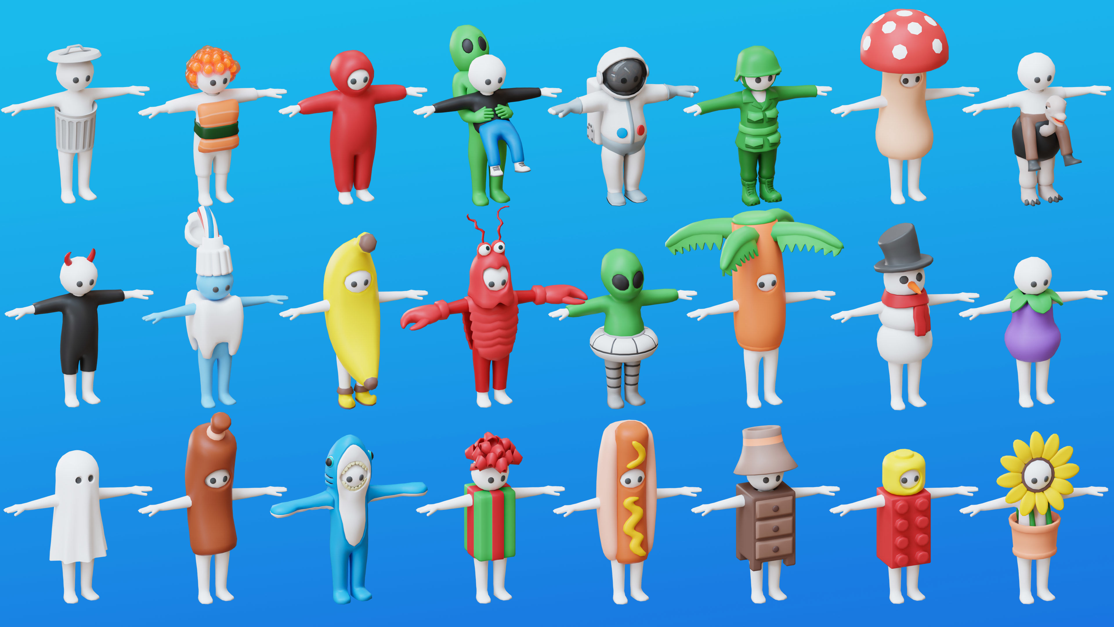 3D model Funny Characters VR / AR / low-poly | CGTrader
