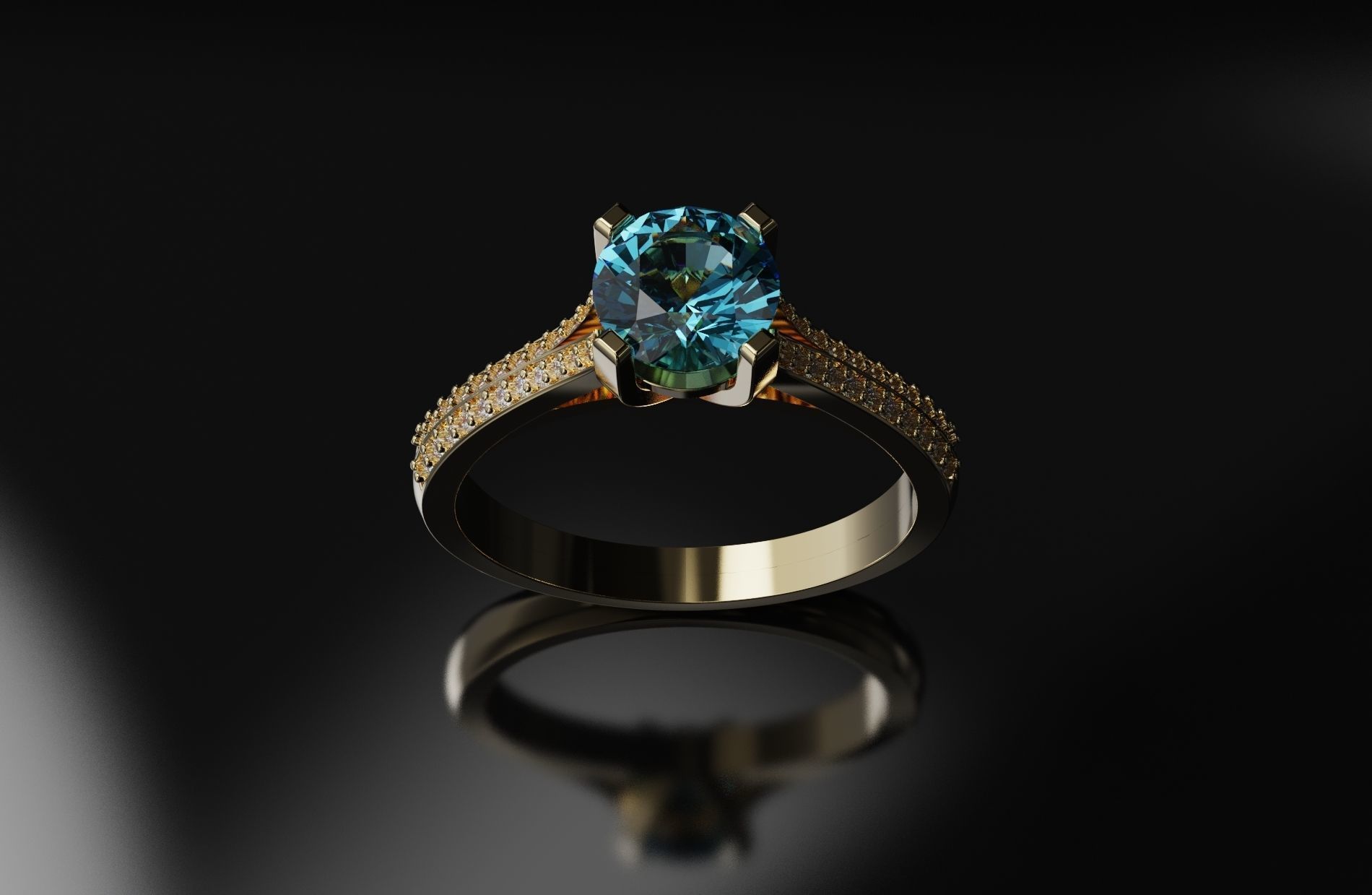 Diamond ring free 3D model 3D printable | CGTrader