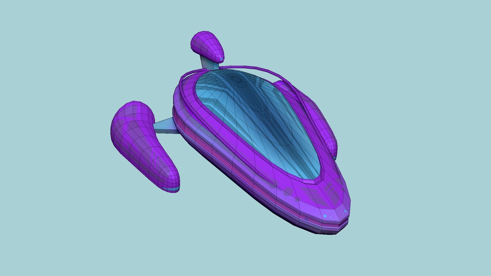 3D model Alien Spaceship UFO H04 Purple Blue - Sci Fi Spacecraft Design ...