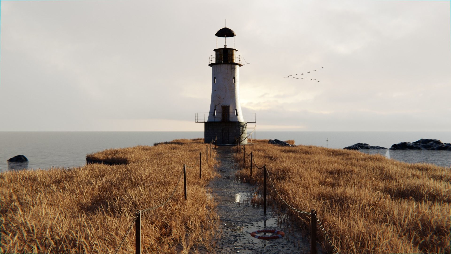 Lighthouse 3d Scene 3D model | CGTrader