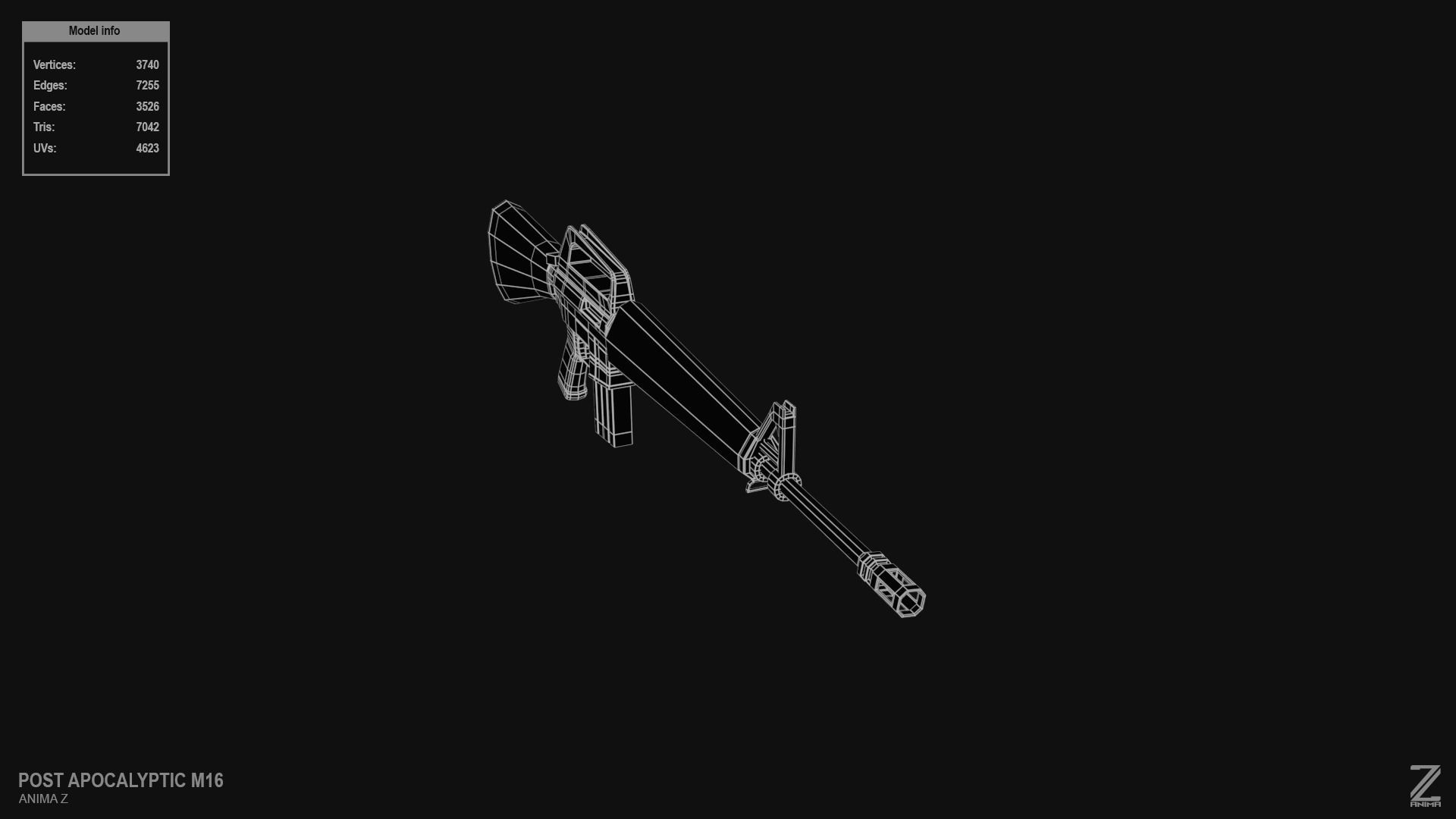 3D model Post apocalyptic M16 VR / AR / low-poly | CGTrader