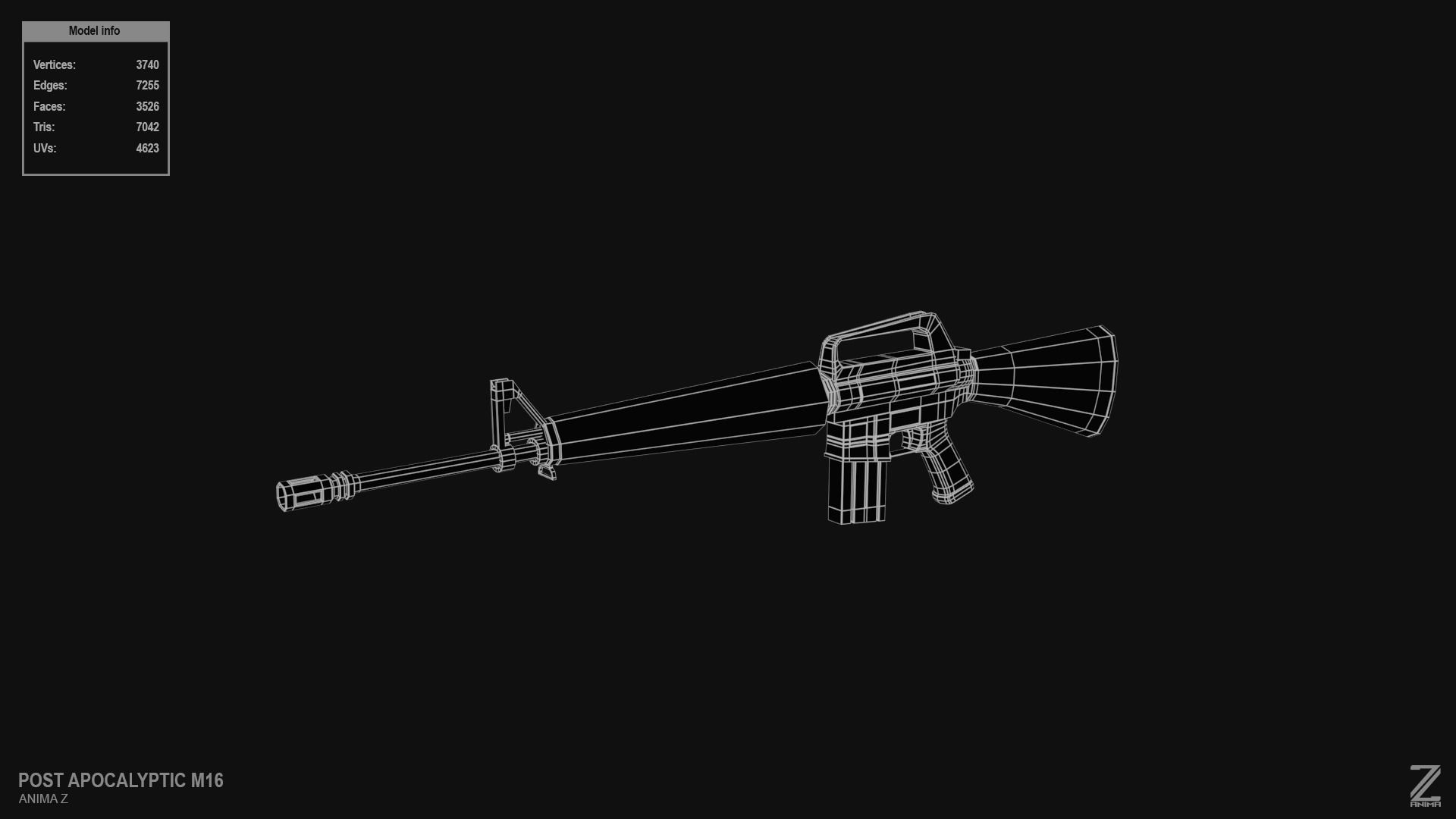 3D model Post apocalyptic M16 VR / AR / low-poly | CGTrader