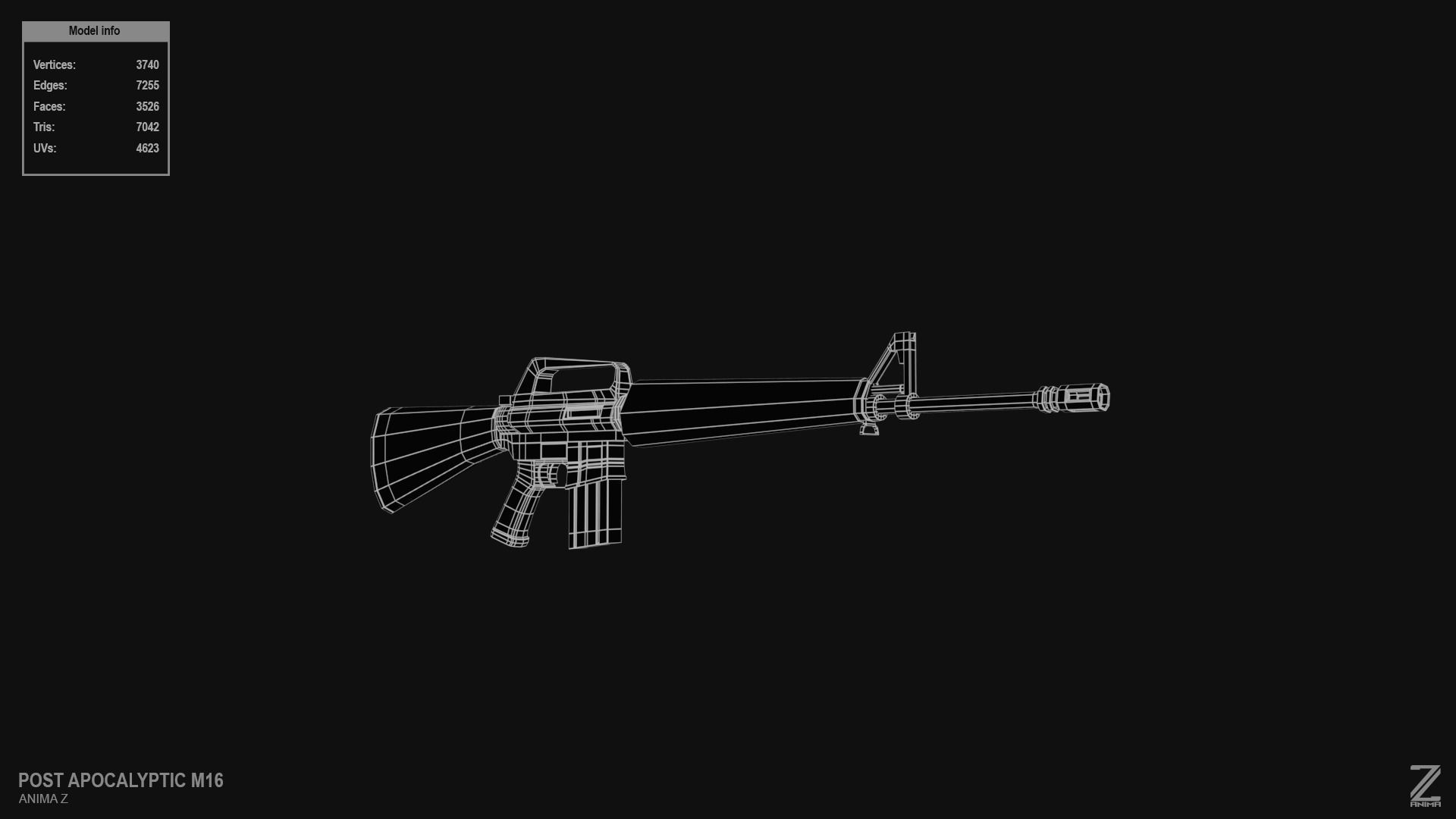 3D model Post apocalyptic M16 VR / AR / low-poly | CGTrader