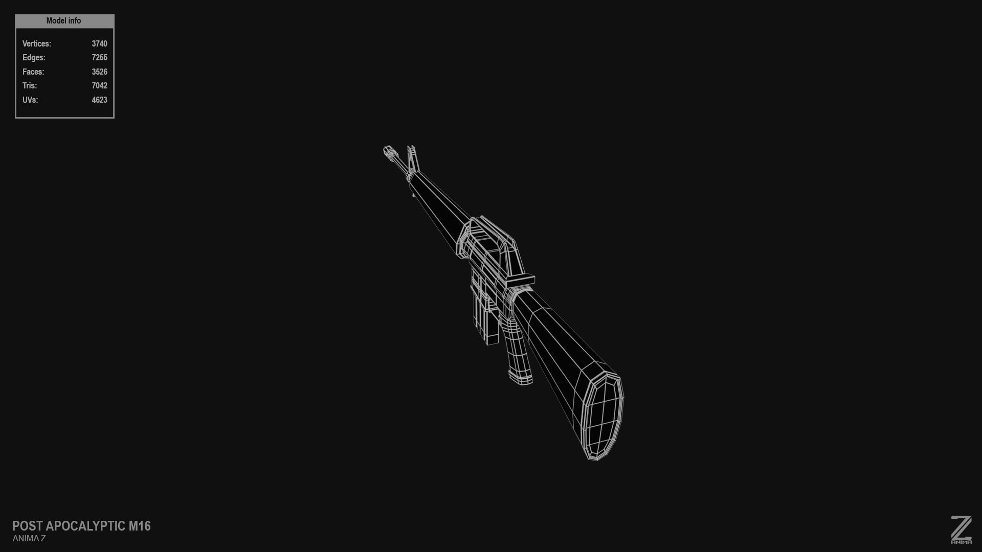 3D model Post apocalyptic M16 VR / AR / low-poly | CGTrader