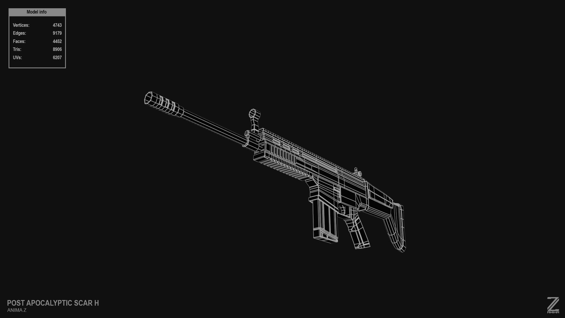 3D model Post apocalyptic SCAR H VR / AR / low-poly | CGTrader