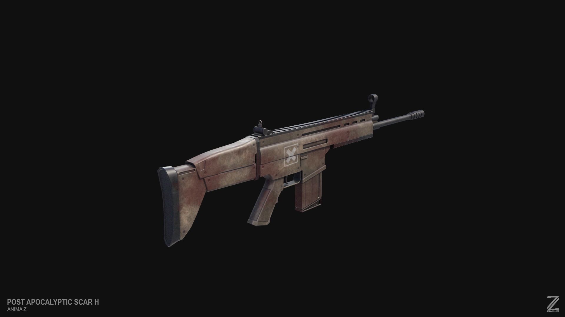 3D model Post apocalyptic SCAR H VR / AR / low-poly | CGTrader