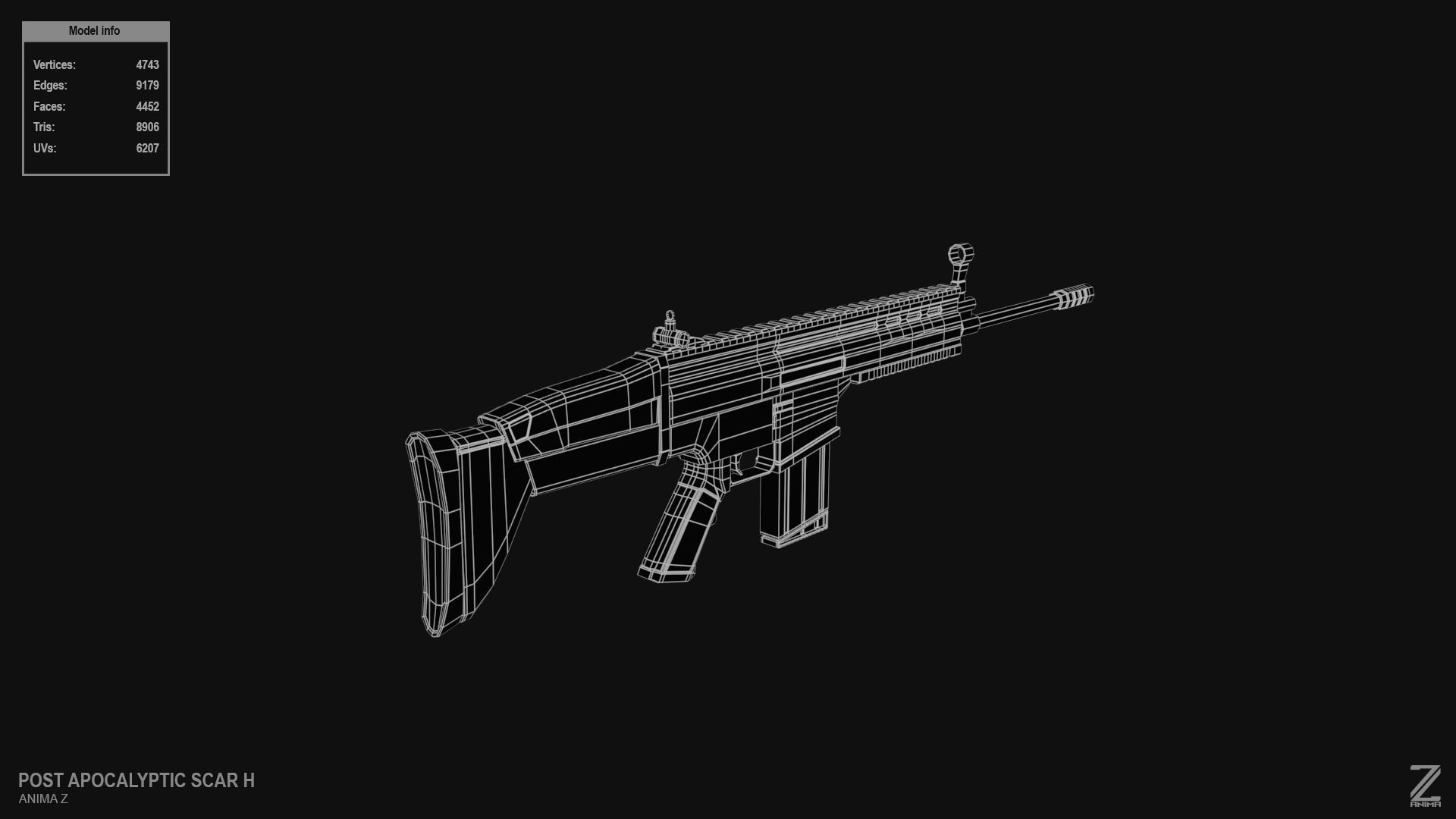 3D model Post apocalyptic SCAR H VR / AR / low-poly | CGTrader