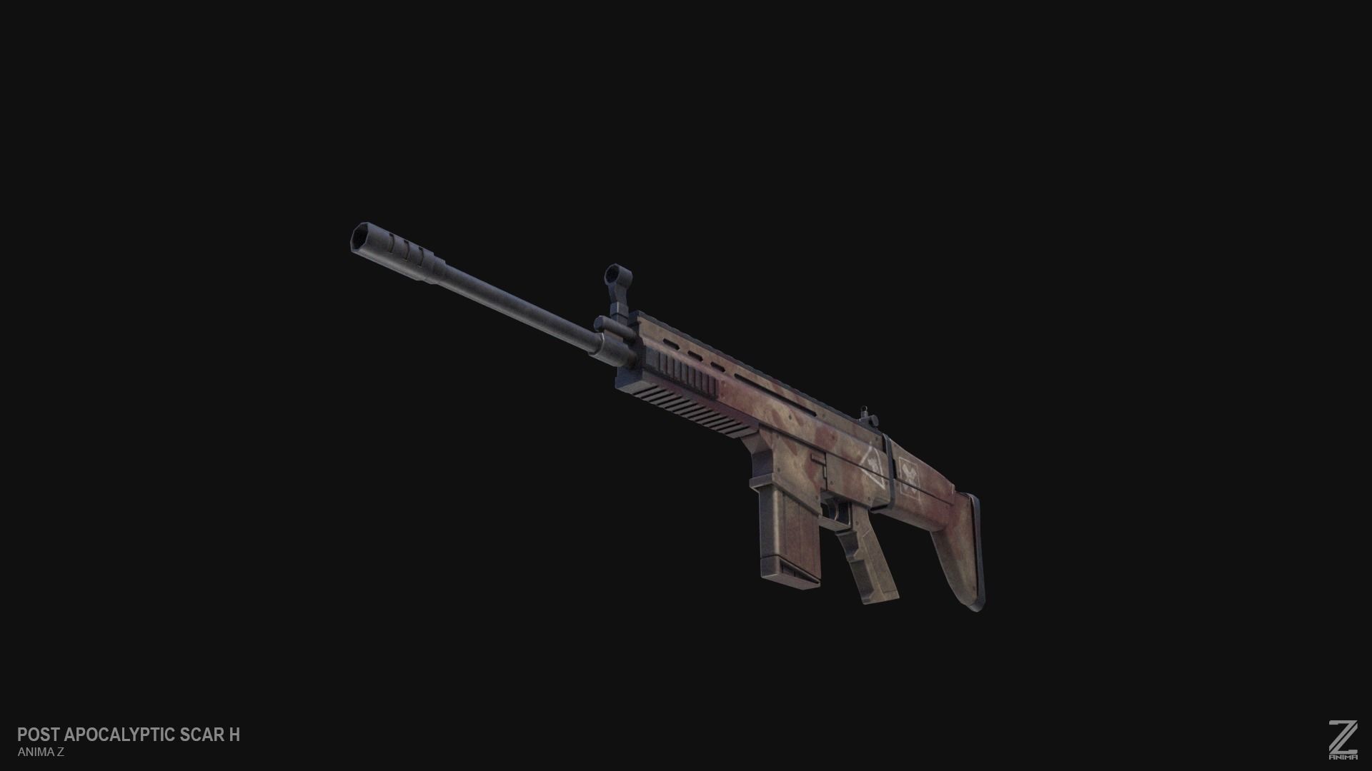 3D model Post apocalyptic SCAR H VR / AR / low-poly | CGTrader