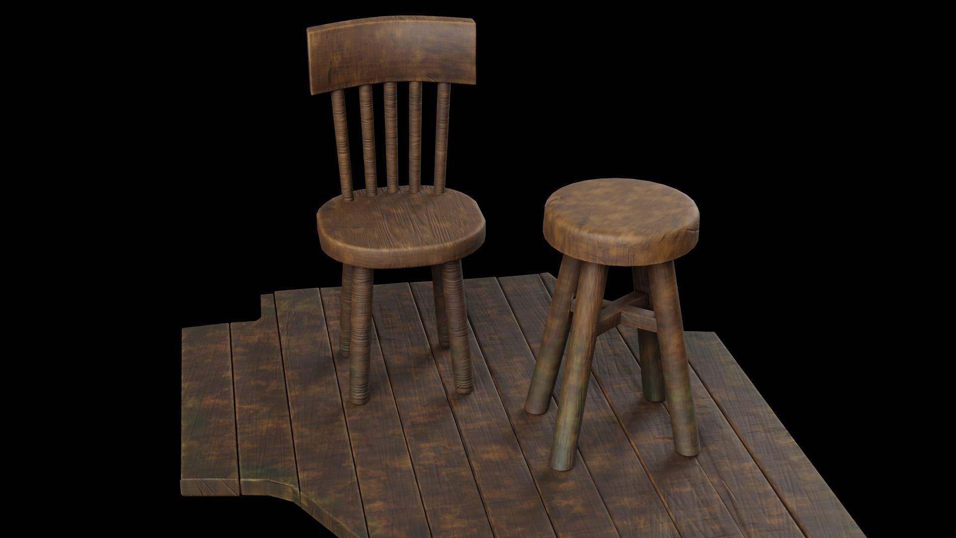inn chair wood free VR / AR / low-poly 3D model | CGTrader