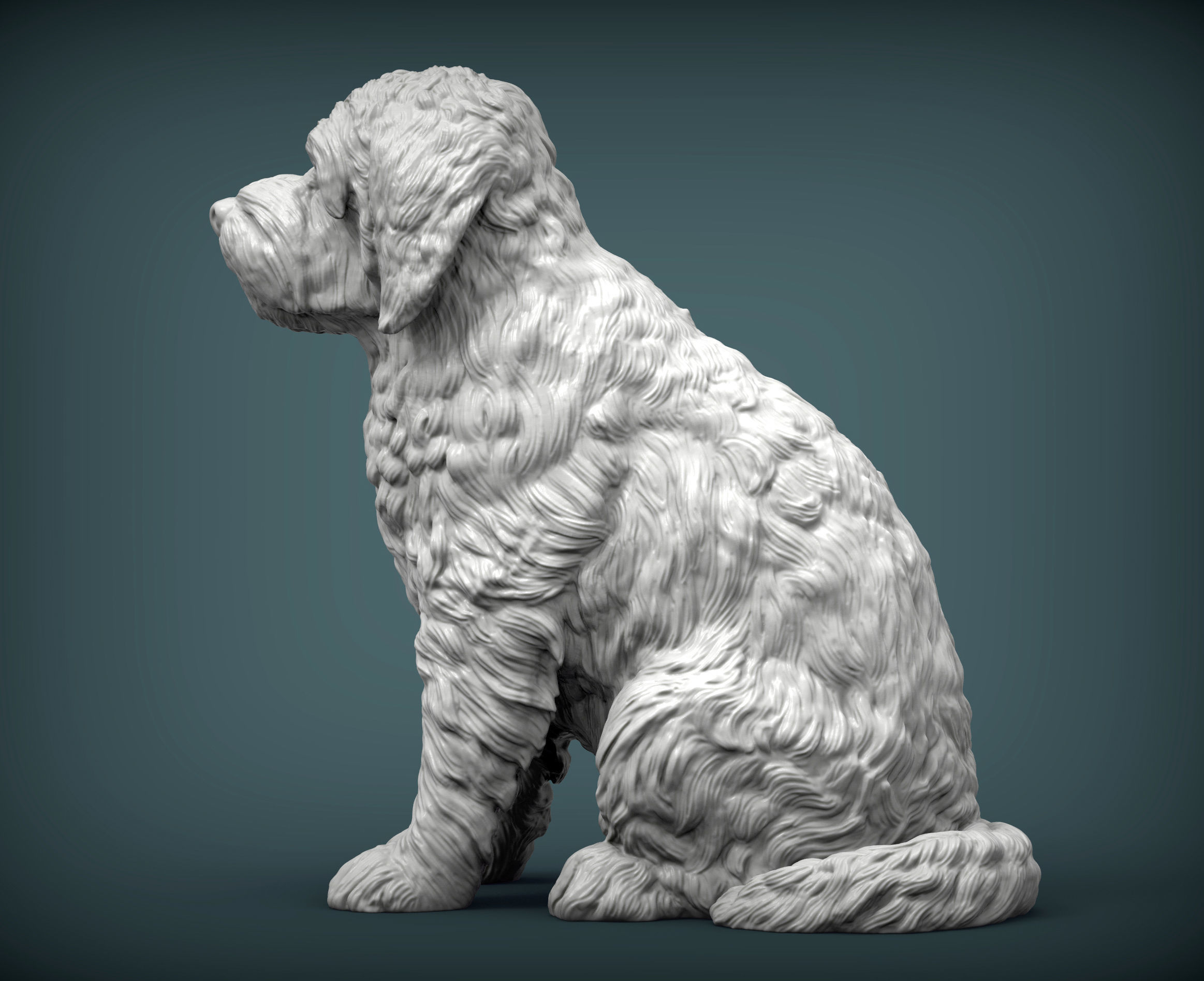 GoldenDoodle dog 3D model 3D printable | CGTrader