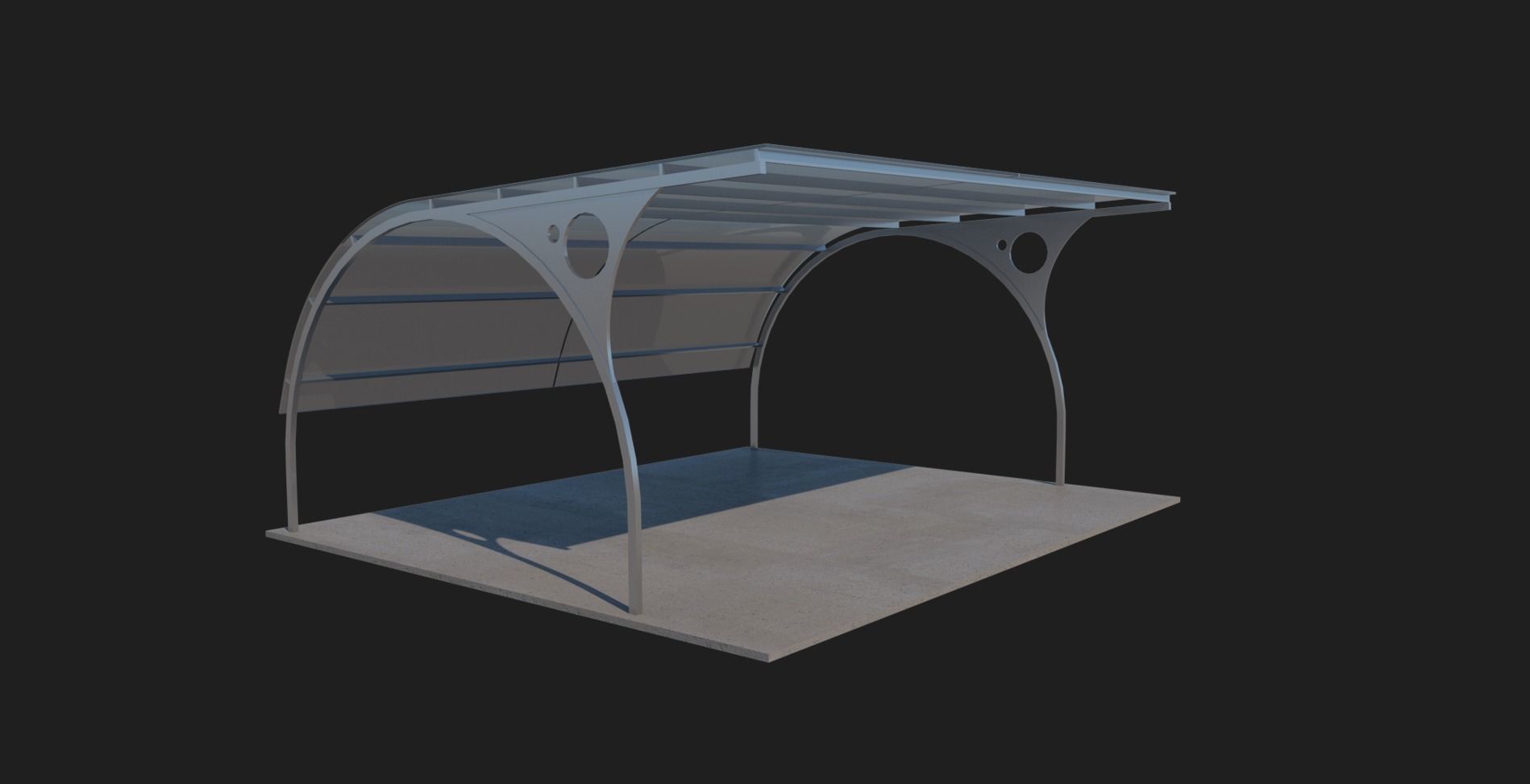 Metal Carport 3D model free 3D model | CGTrader