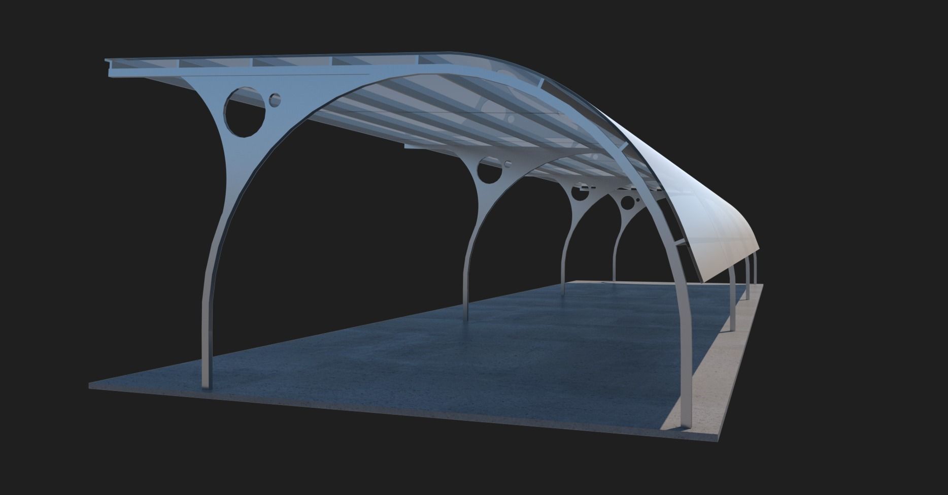 Metal Carport 3D model free 3D model | CGTrader