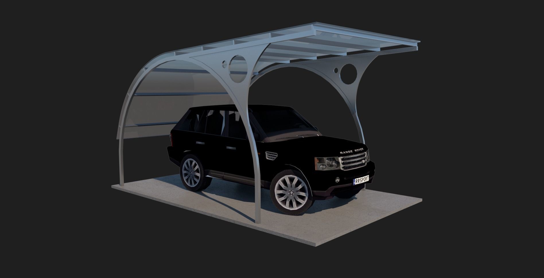 Metal Carport 3D model free 3D model | CGTrader