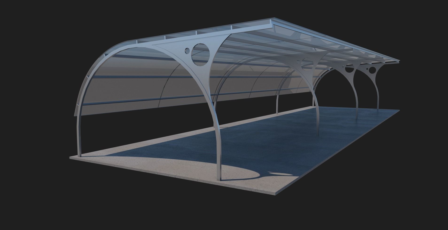 Metal Carport 3D model free 3D model | CGTrader
