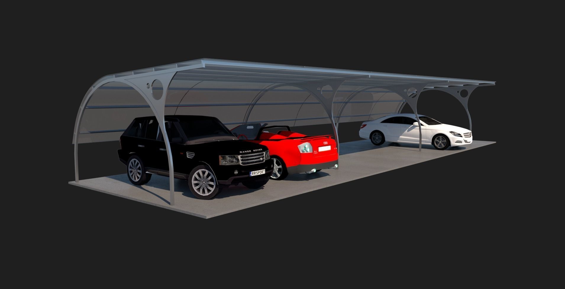 Metal Carport 3D model free 3D model | CGTrader