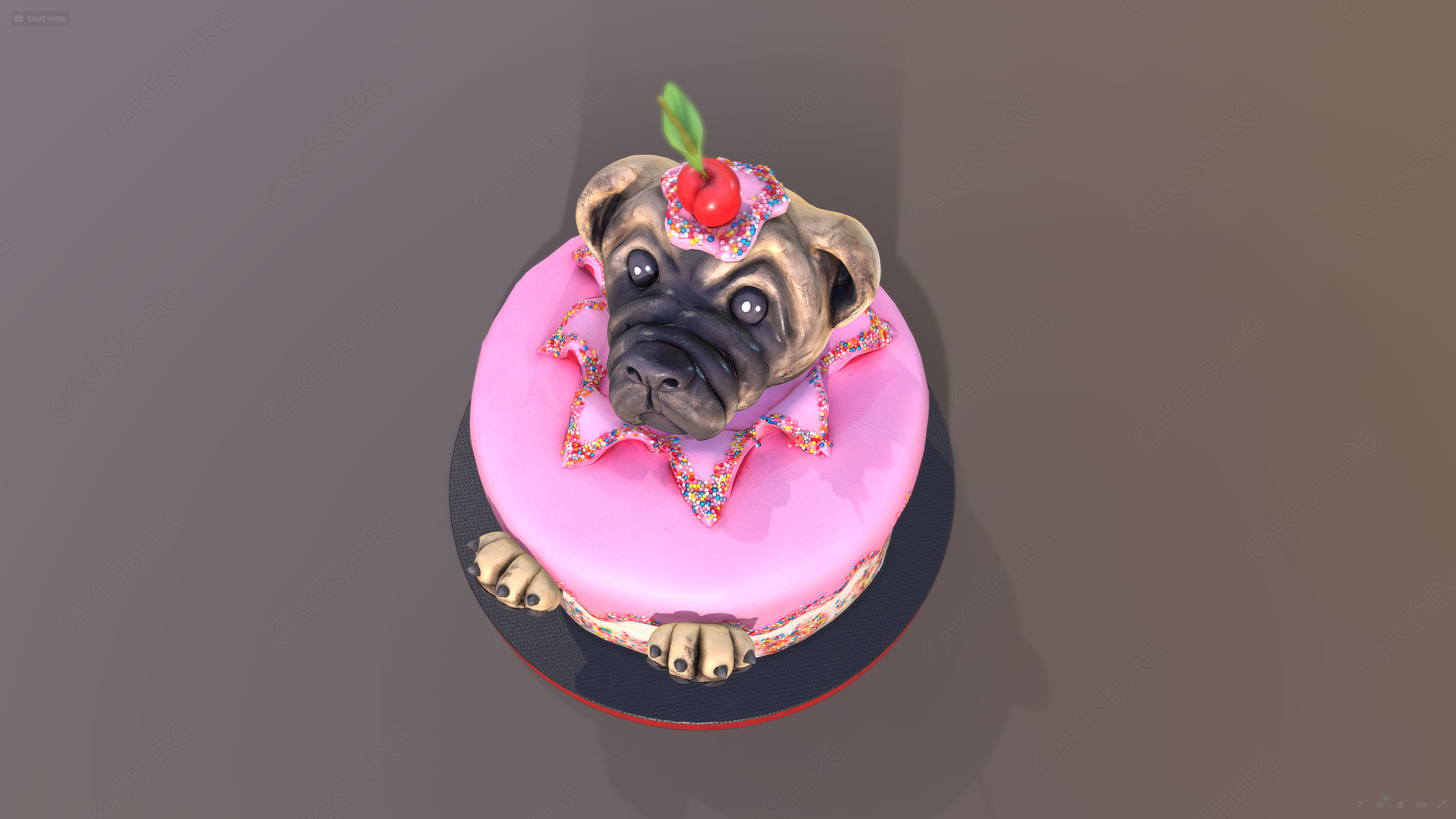 3D model Pug Cake VR / AR / low-poly | CGTrader