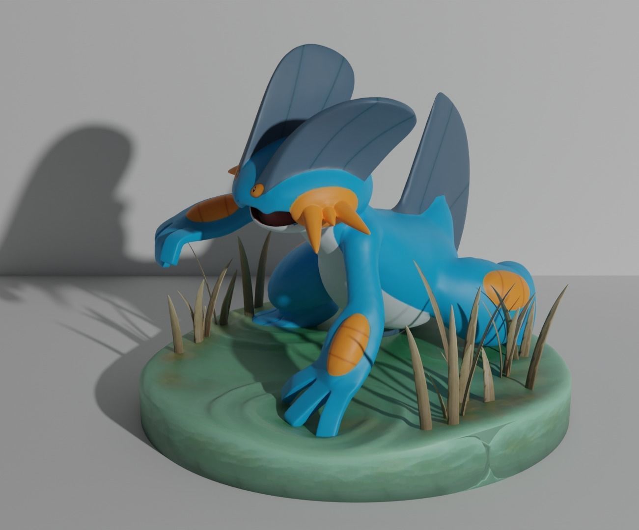 Mudkip Marshtomp Swampert and Mega Swampert 3D print model 3D model 3D ...