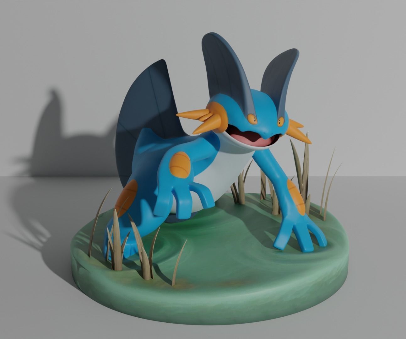 Mudkip Marshtomp Swampert and Mega Swampert 3D print model 3D model 3D ...