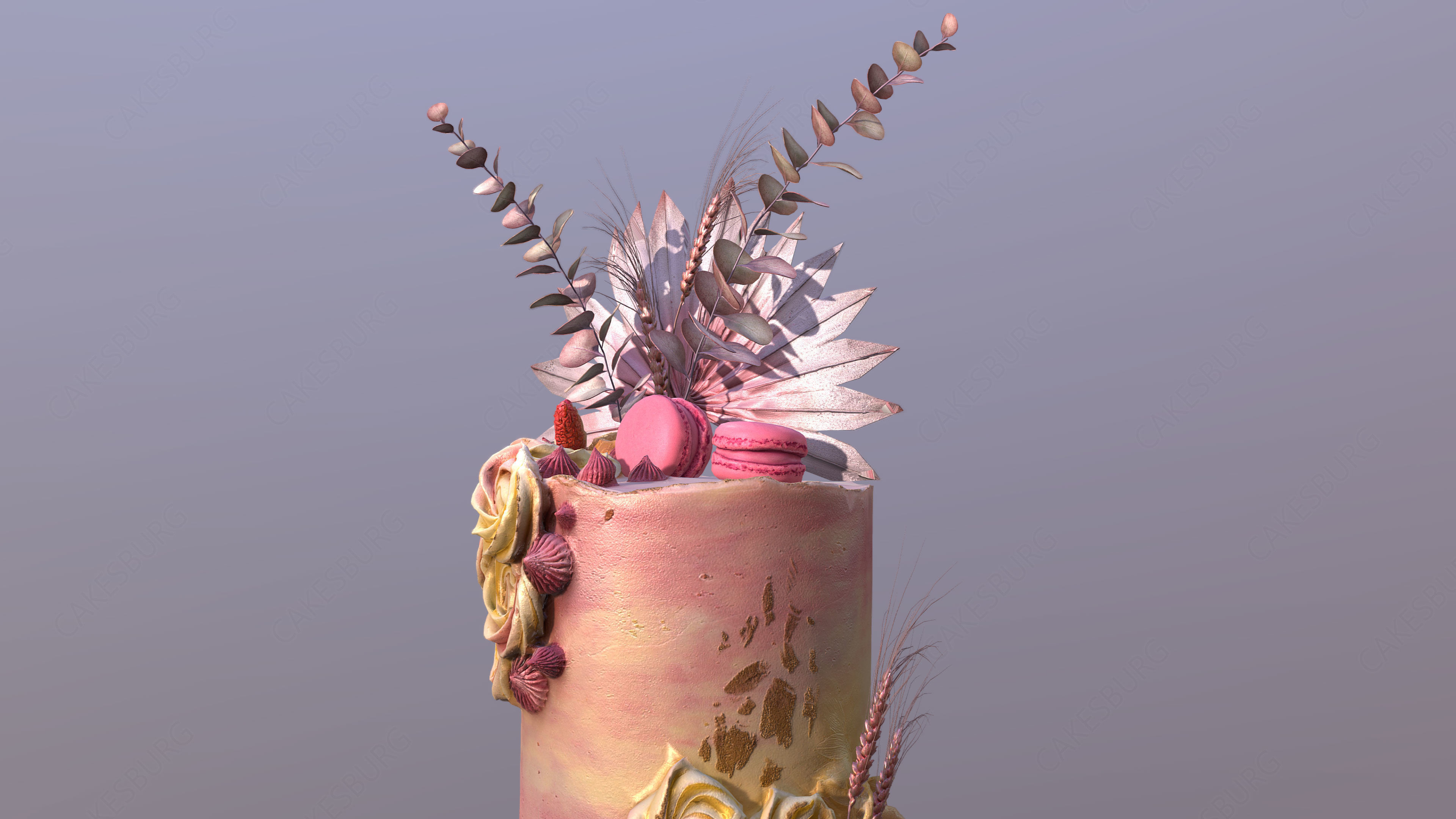 3D model Luxury Golden Swirl Cake VR / AR / low-poly | CGTrader