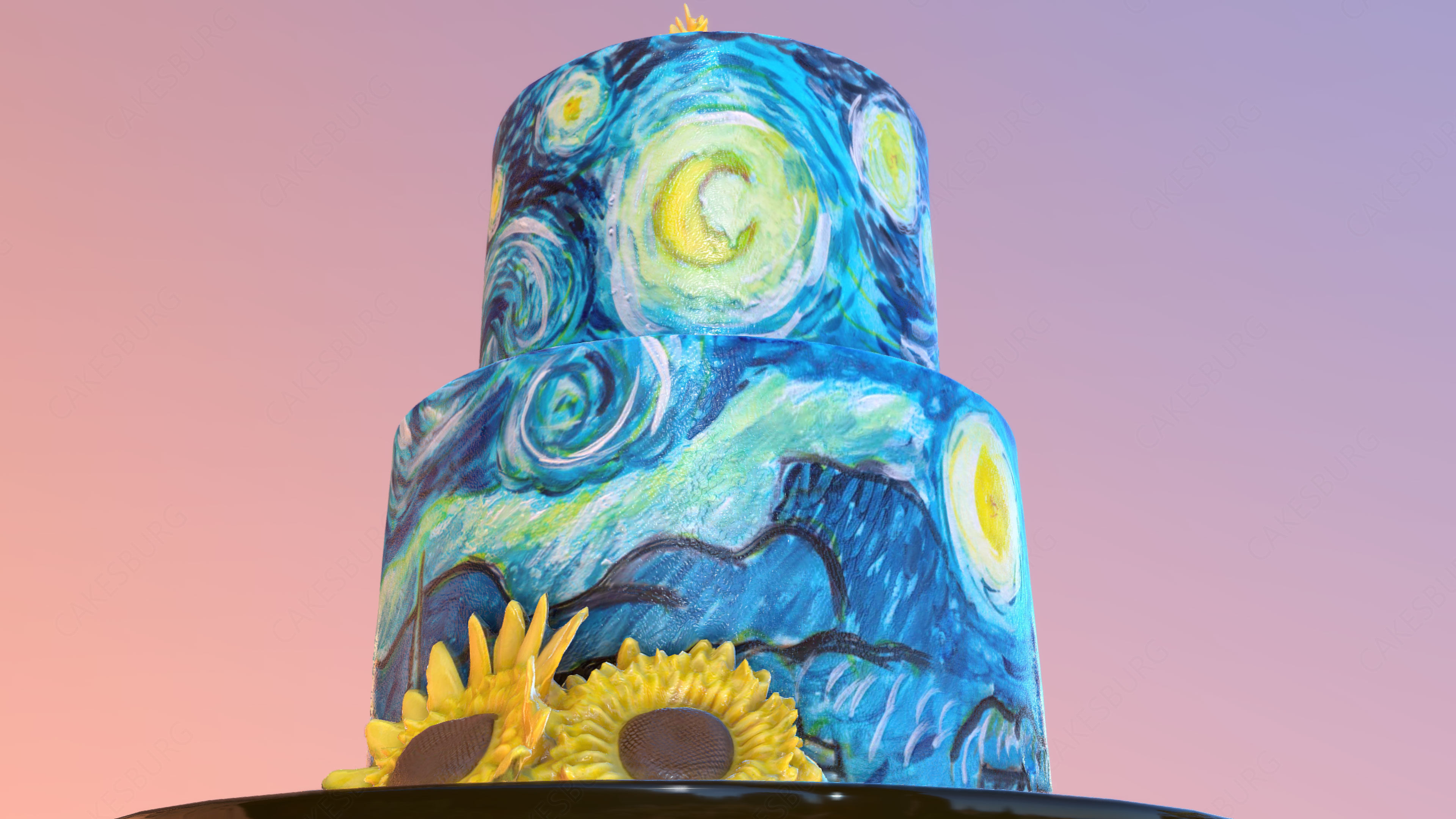 3D model Van Gogh - Starry Night Cake VR / AR / low-poly | CGTrader