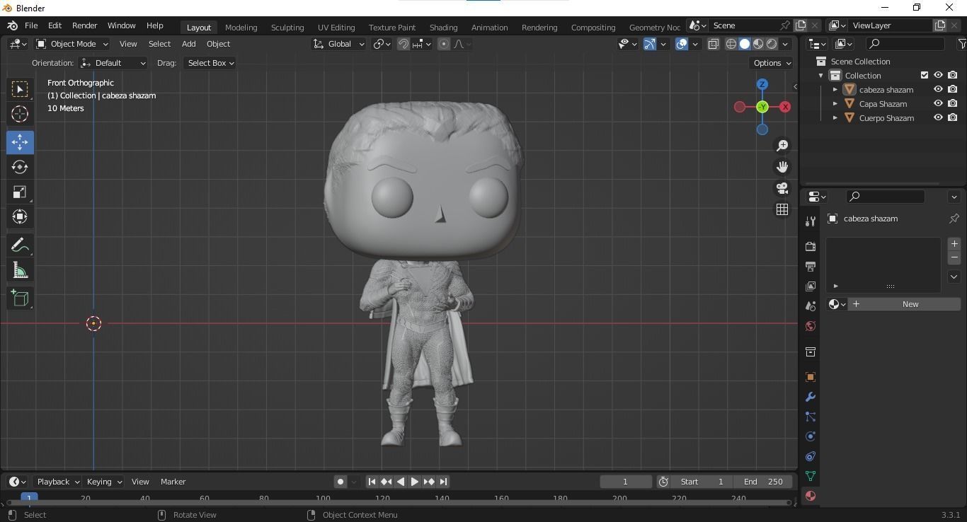 Shazam Funko STL 3D model 3D printable | CGTrader