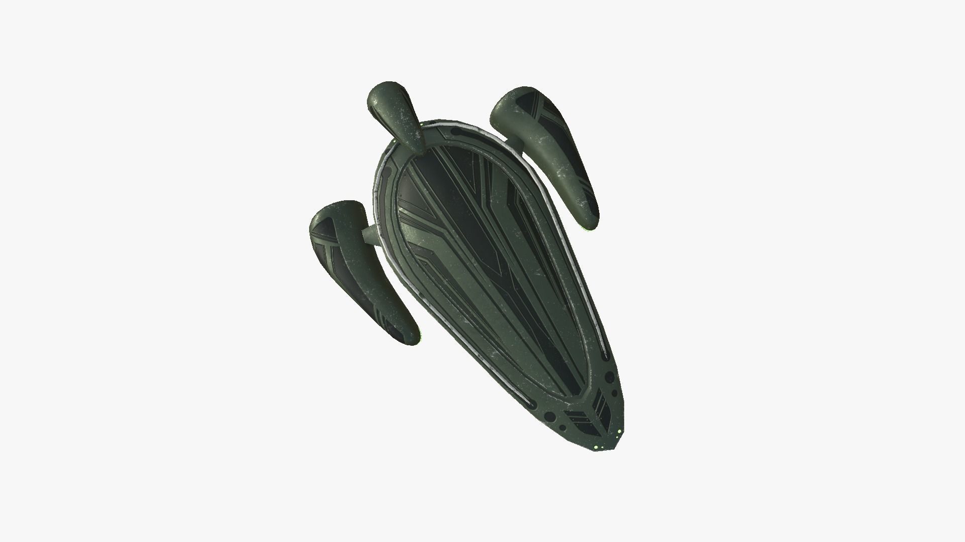 Alien Spaceship UFO H05 Dark Green - Sci Fi Spacecraft Design free VR ...