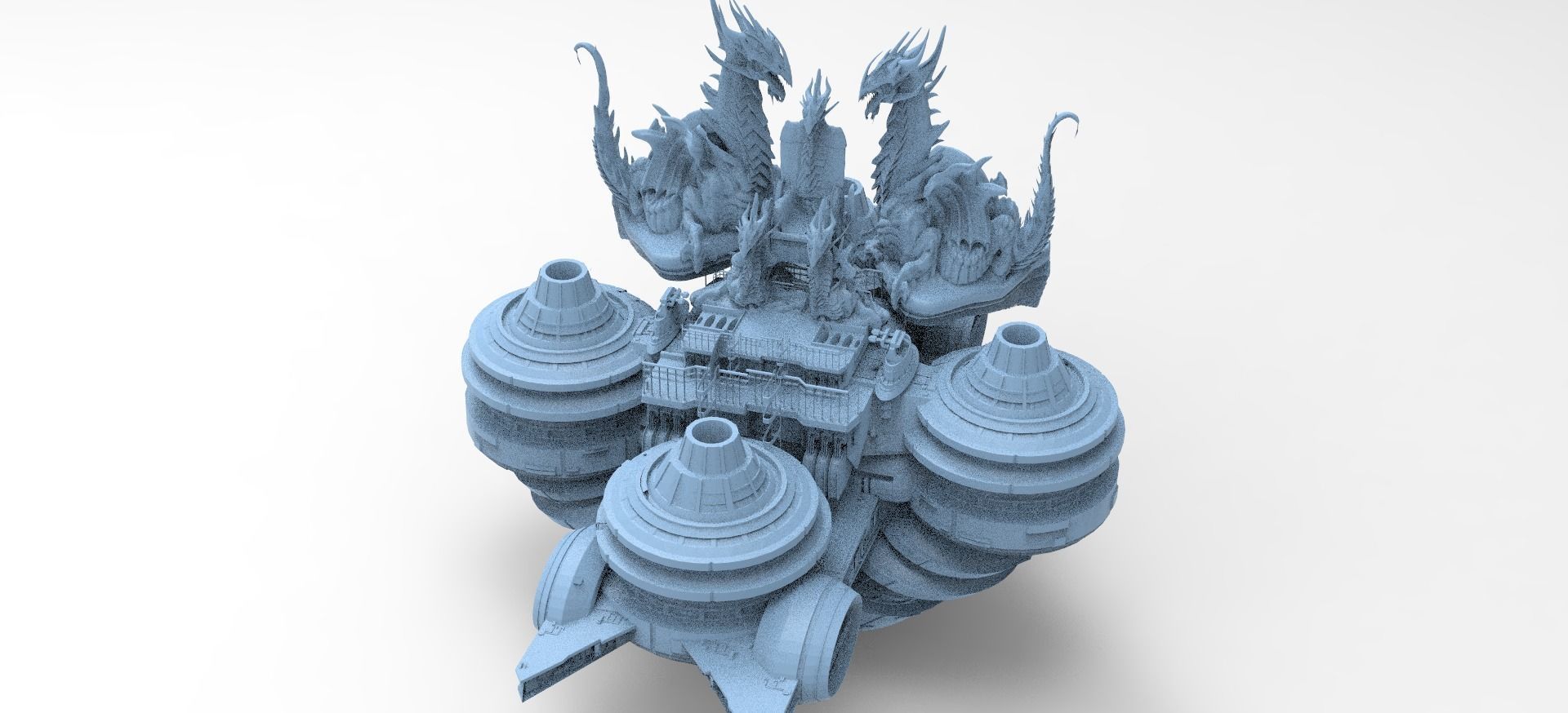 Floating Desert Dragon Throne platform 3 3D model | CGTrader