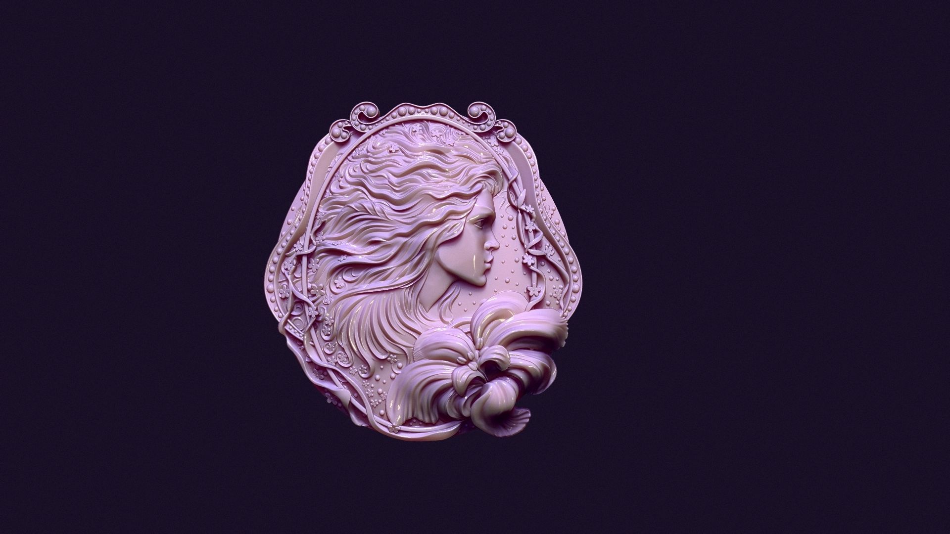 cameo with a girl 3D model 3D printable | CGTrader