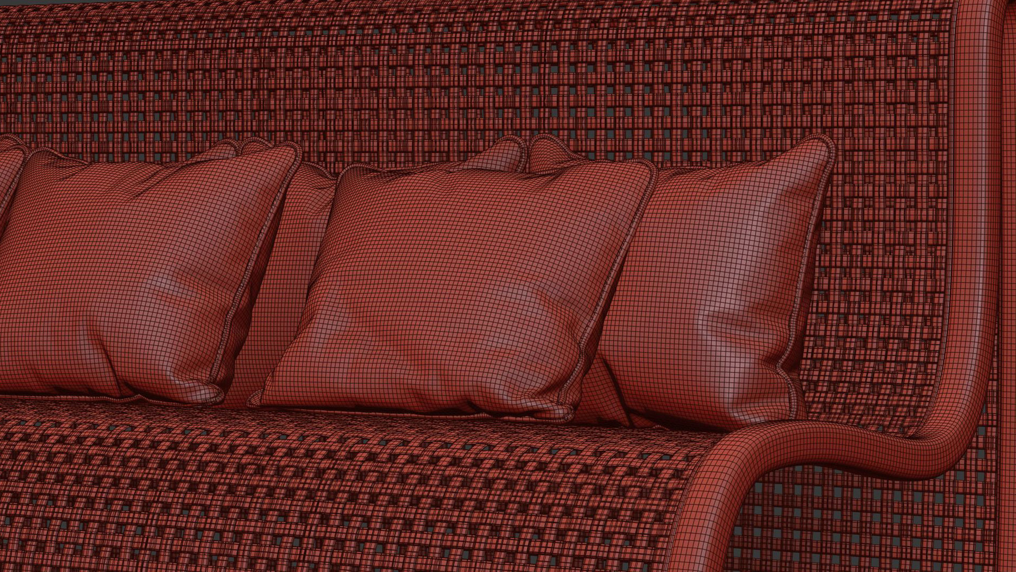 Capri wooden rattan lounge sofa CF3 3D model | CGTrader